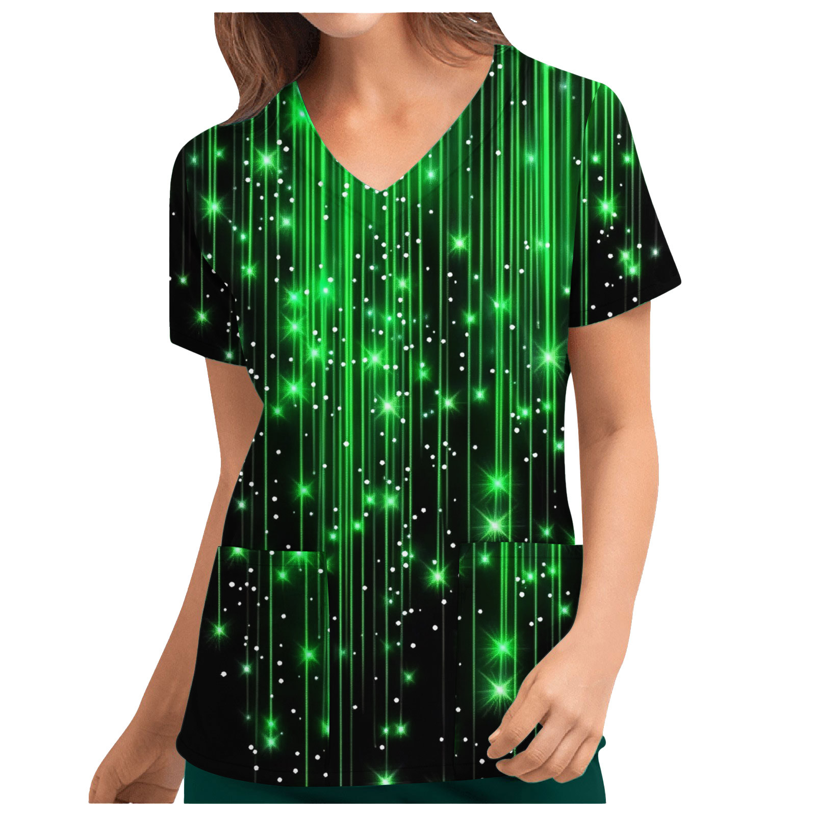Dihao Plus Size Women Short Sleeve Spring Tunic Tops St. Patrick'S Day Printed Casual V Neck ...