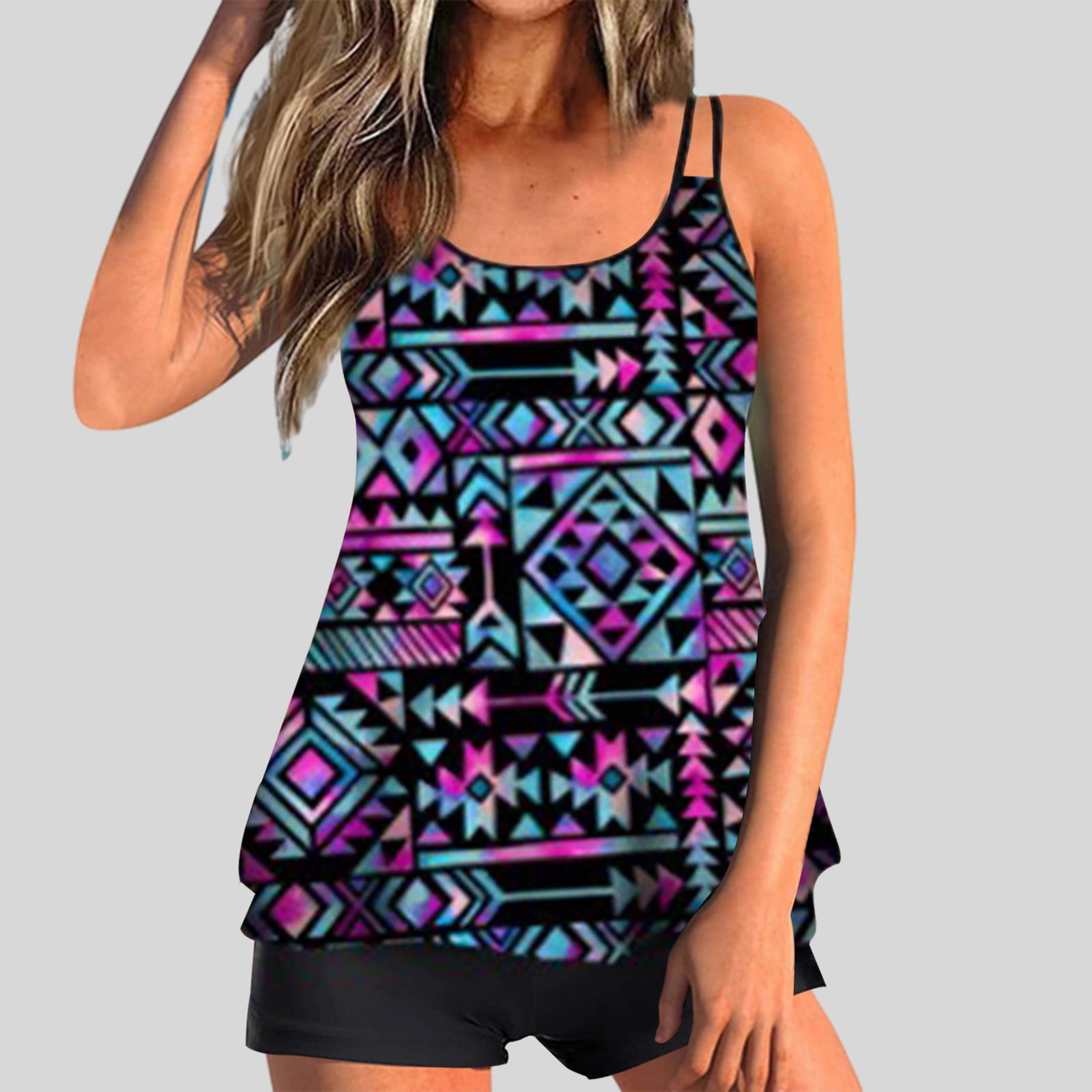 Dihao Tankini Swimsuit for Women Clearance Plus Size Women'S Printed ...