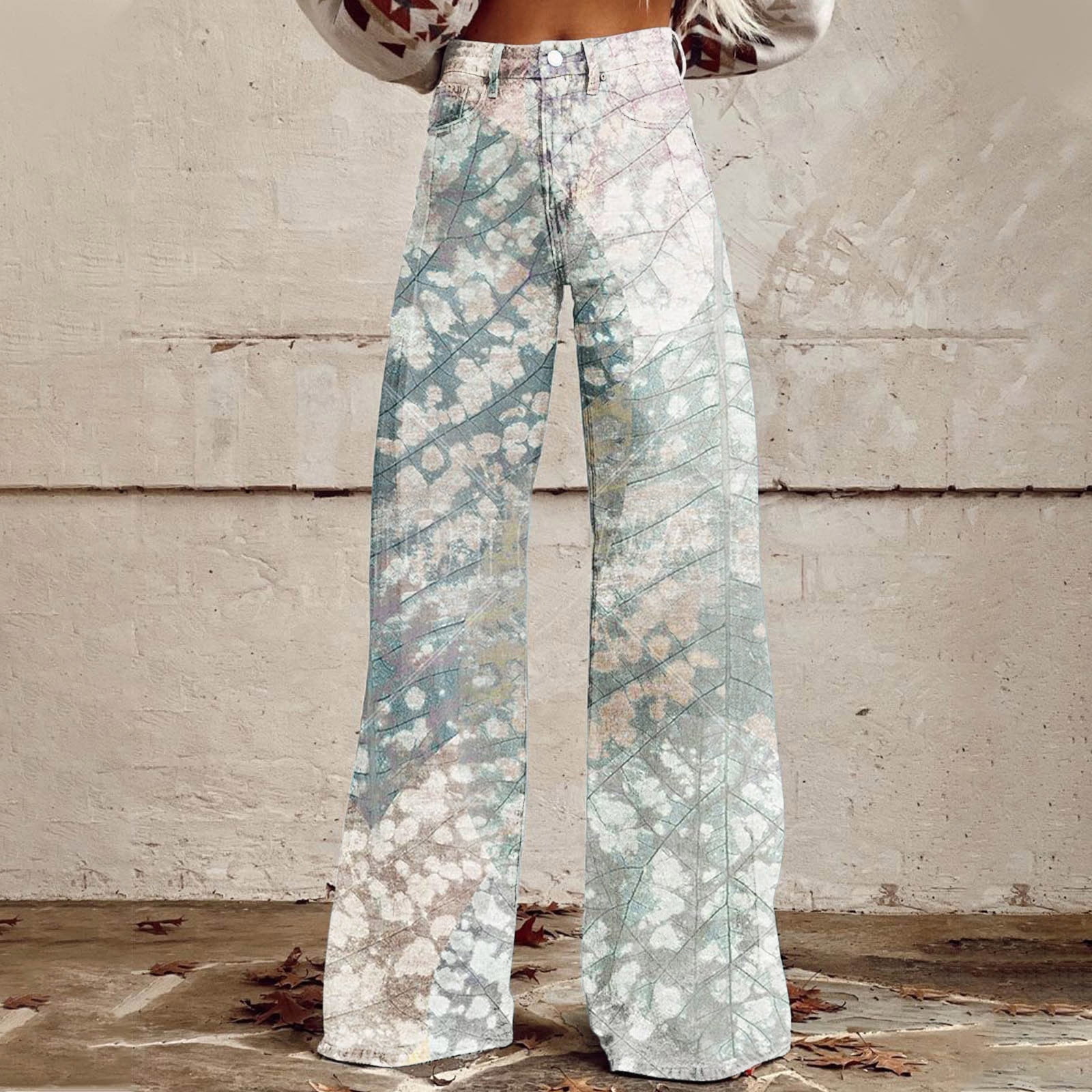 Dihao Wide Leg Pants for Women Plus Size Womens Pants Causal Elastic ...