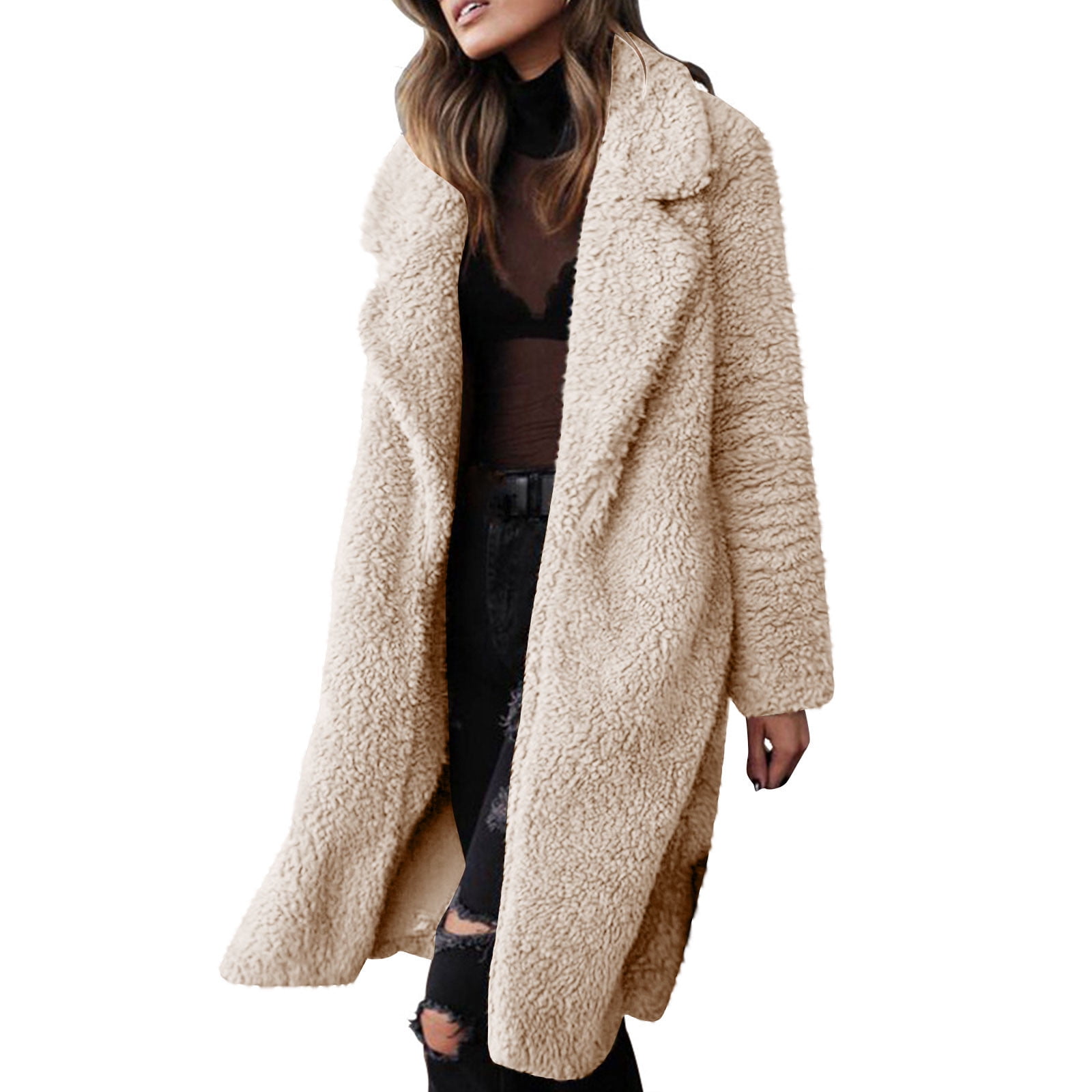Dihao Women's Notched Lapel Wool Coat Single Breasted Pea Coats Winter ...