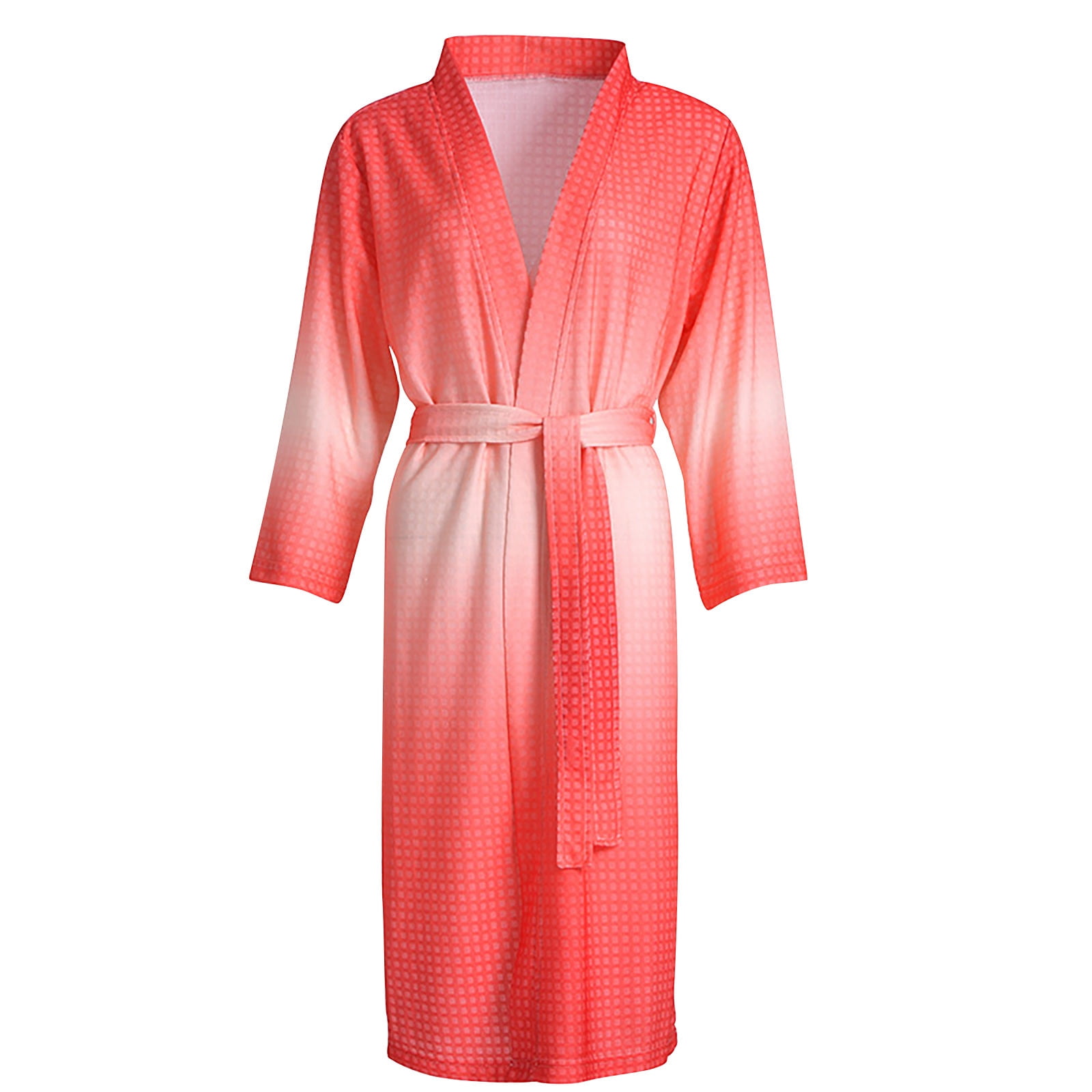 Dihao Womens Pajamas Womens Lightweight Waffle Mid Length Robe Ladies Dressing Gowns Womens