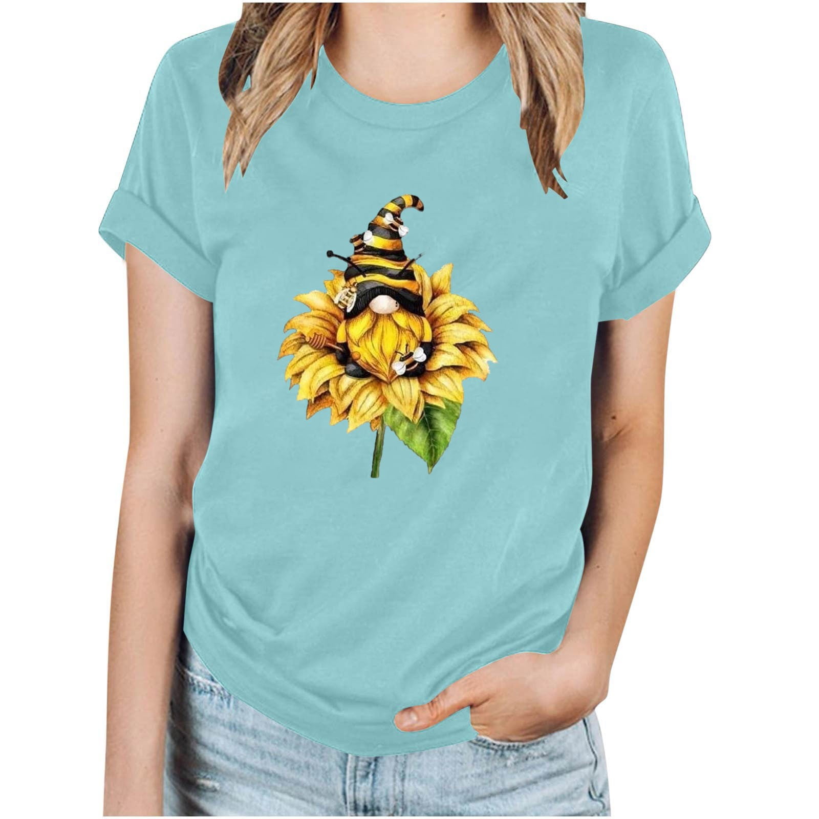 Dihao Womens Summer Tops Graphic Tees S-XXL ! Graphic Tees for Women ...