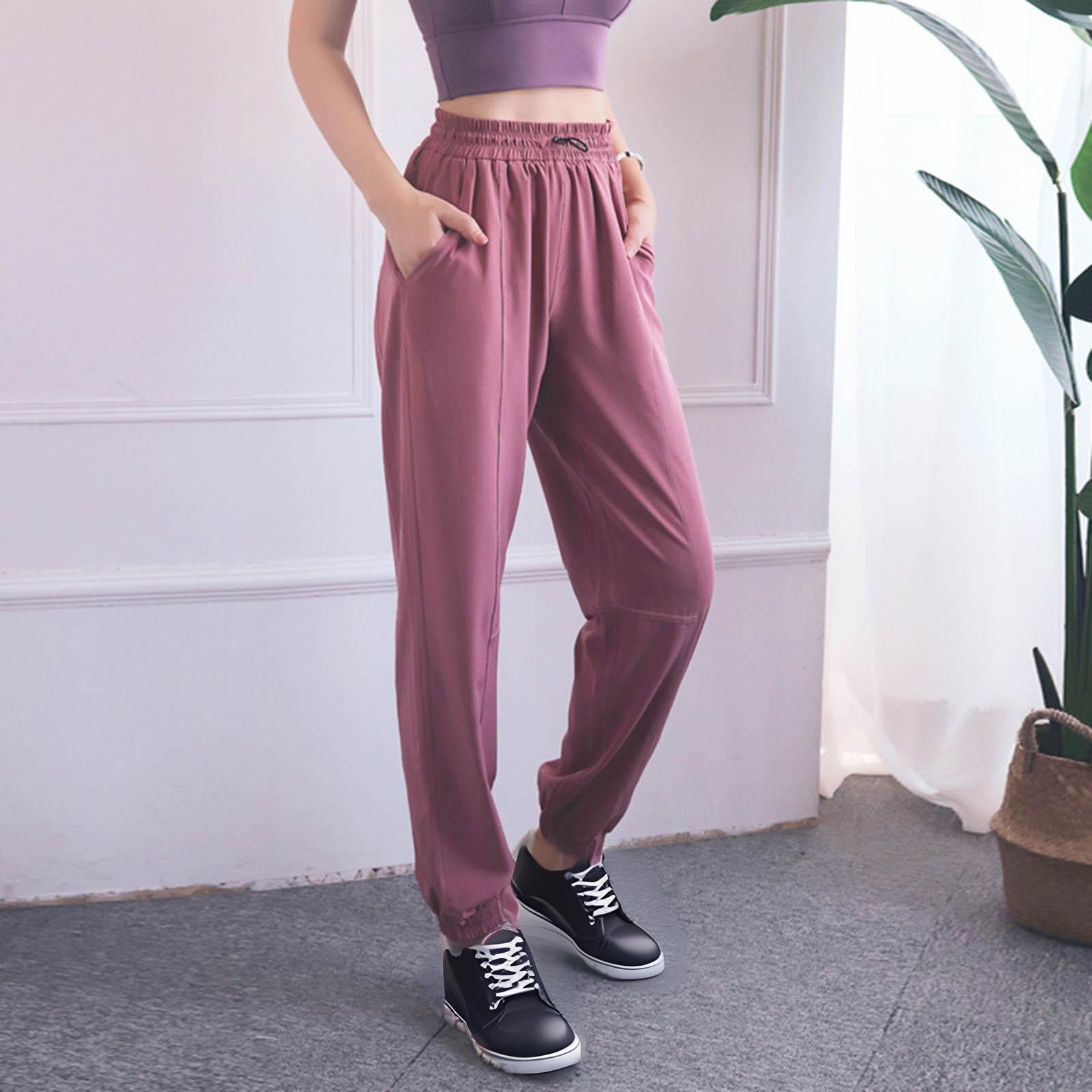 Dihao no boundaries Women Plus Size Sweatpants, Women's Solid Color ...