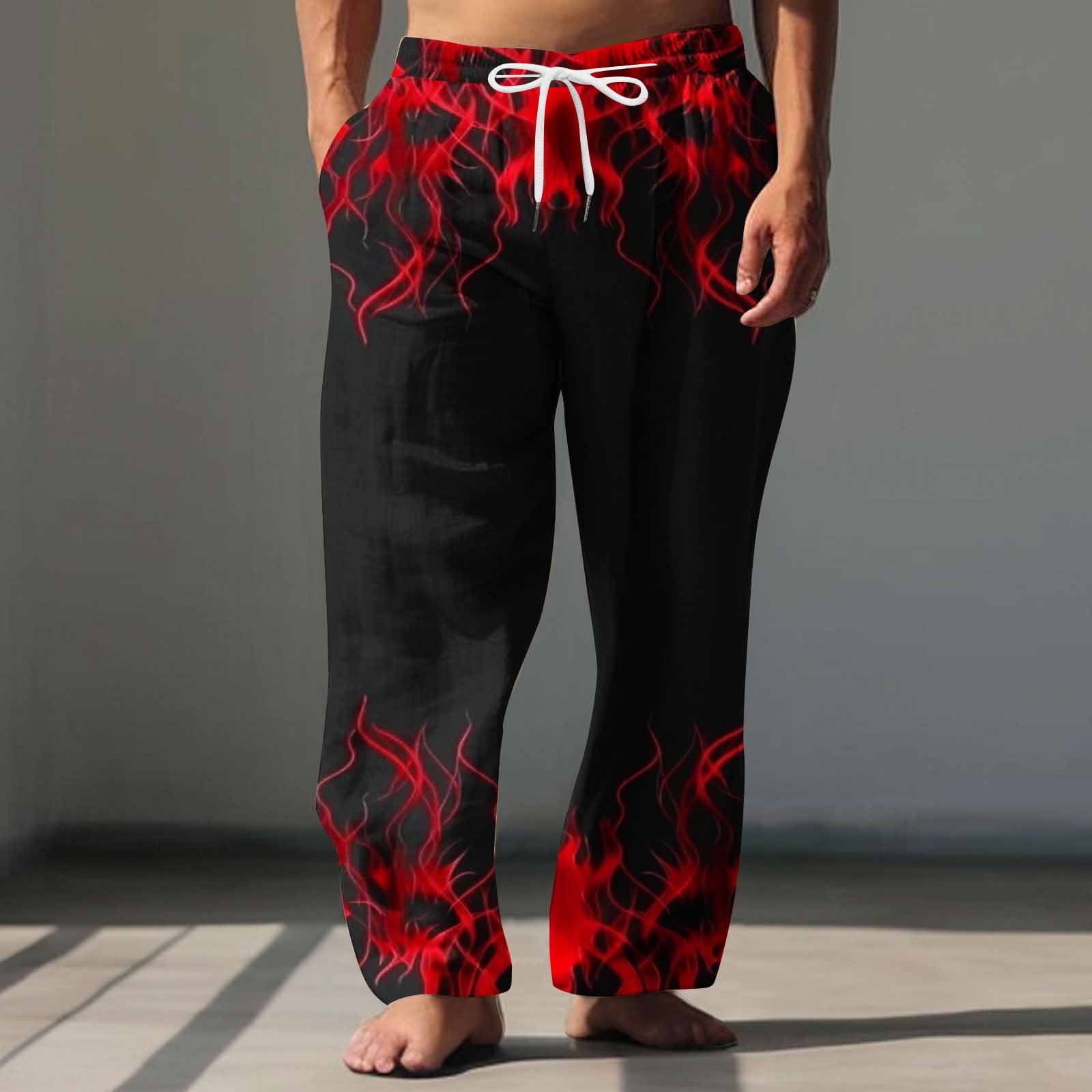 Dihao george Plus Size Men Pants Clearance Men's Elastic Waist Blended ...