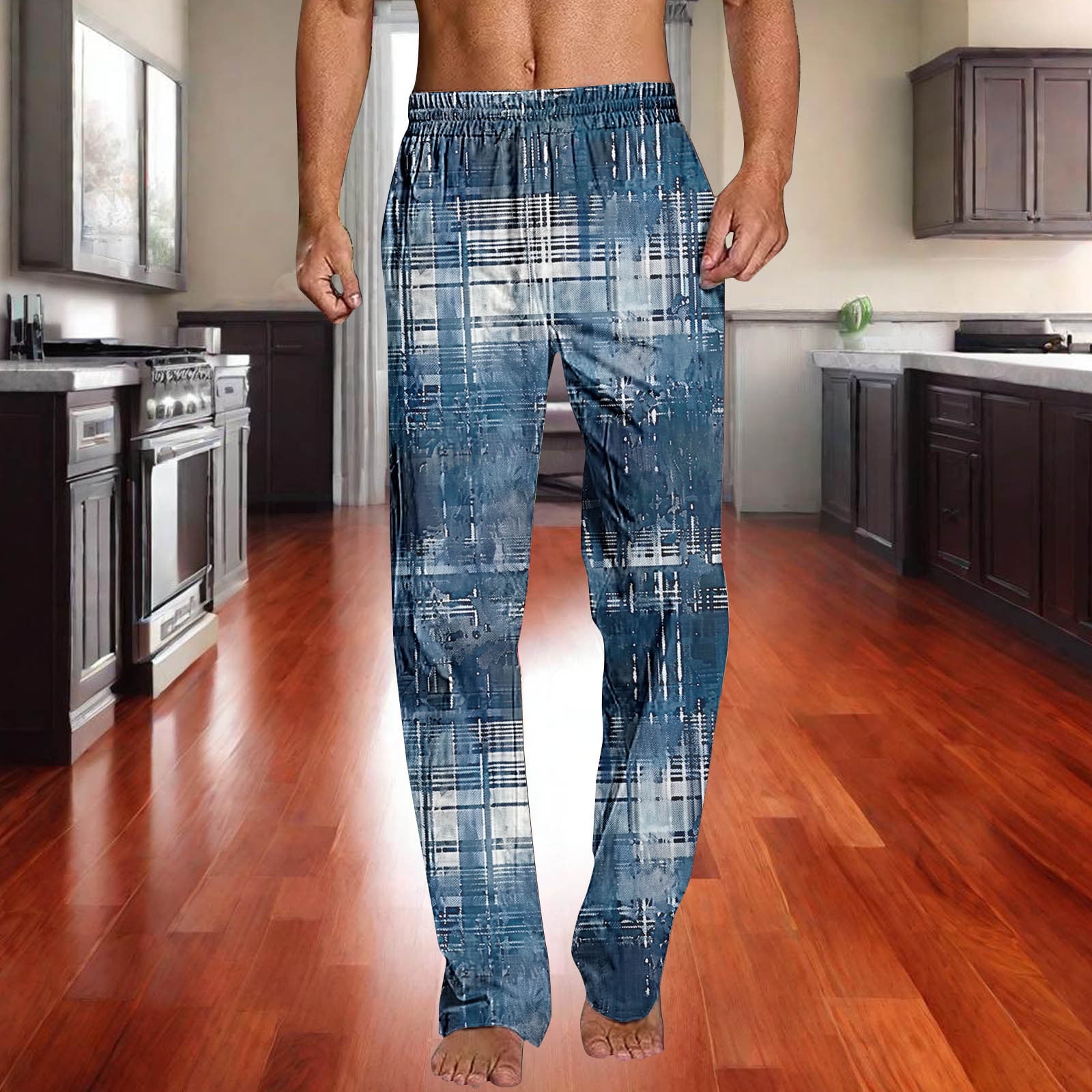 Dihao george Plus Size Mens Pants Clearance Men's Pajama Pants Long ...