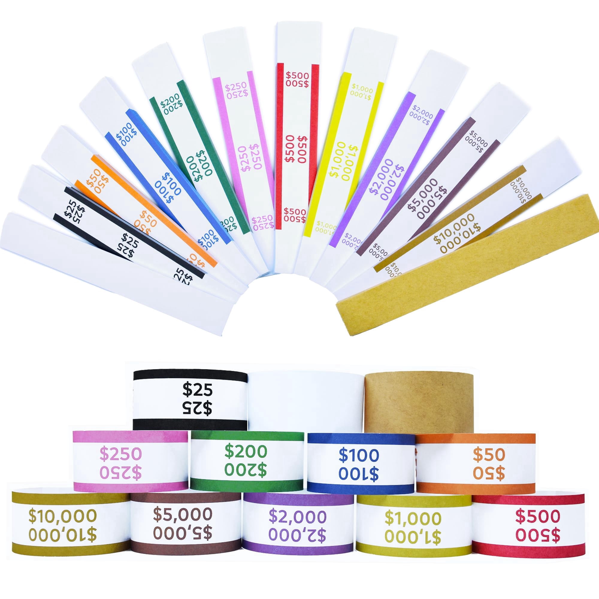 Dihmpor 600-Piece Money Bands for Cash – Self-Adhesive Currency Straps ...