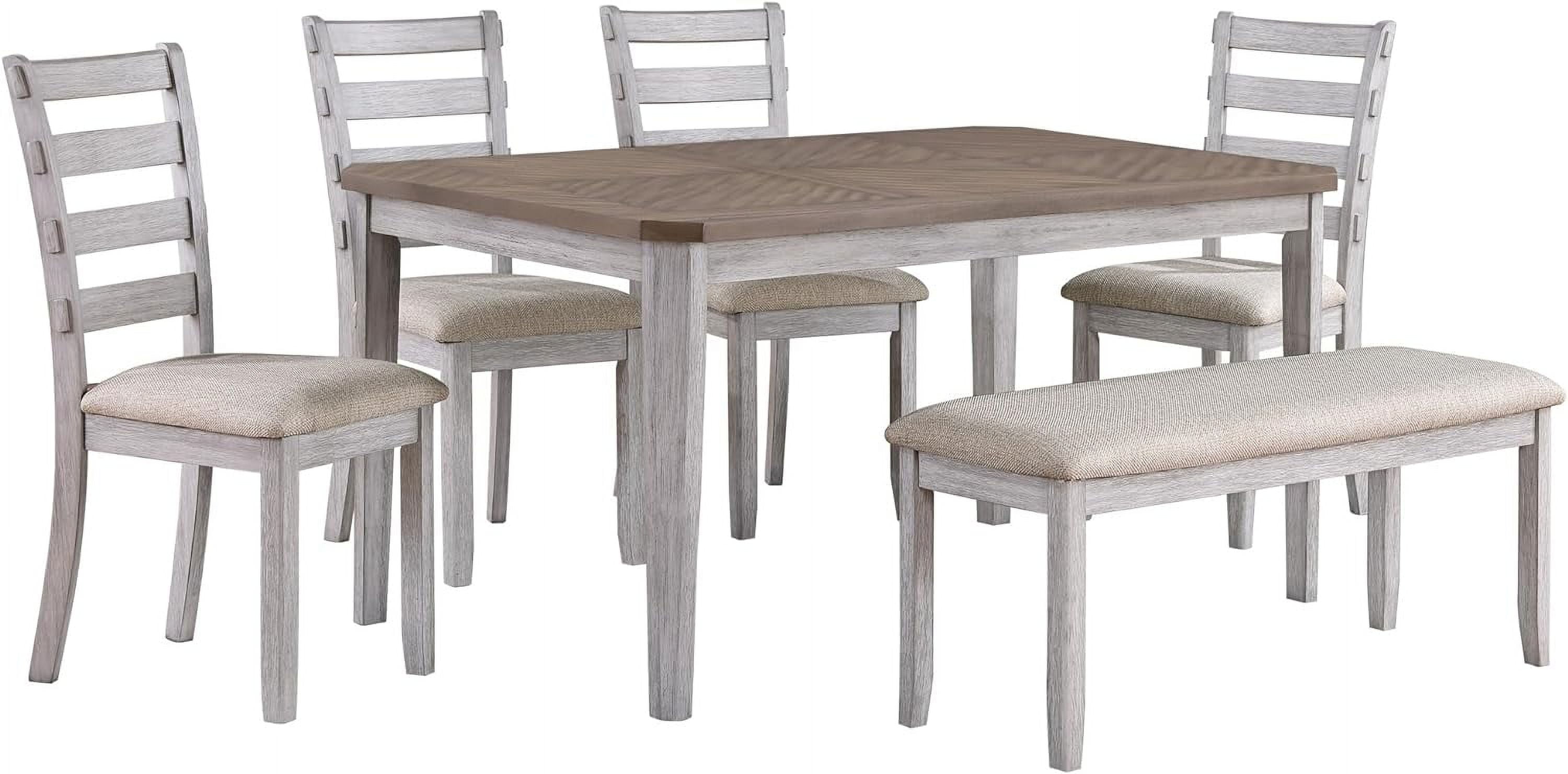 Diig Table Set for 6, 6-Piece Diig Set Moder Woode Table with 4 ...
