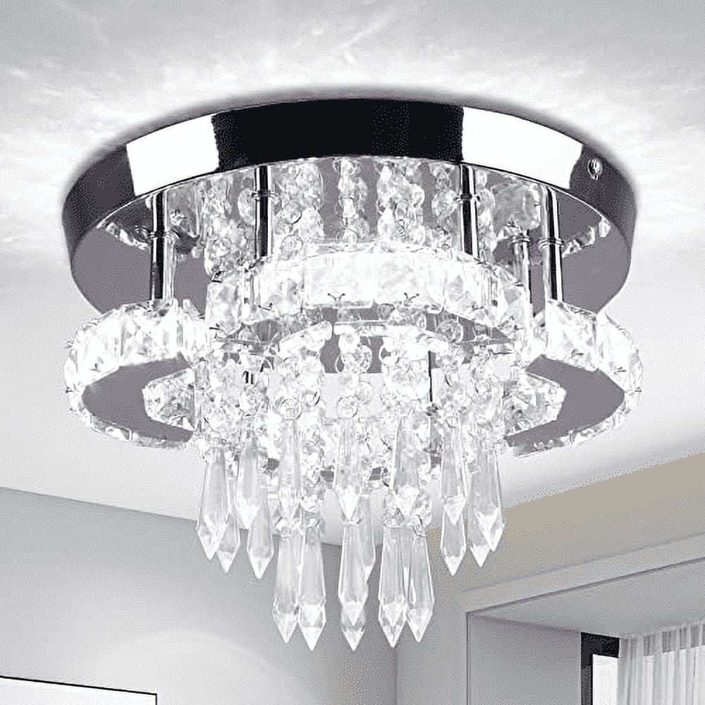Diisunbihuo 11.8" Crystal Ceiling Light Modern Crystal Chandeliers LED ...