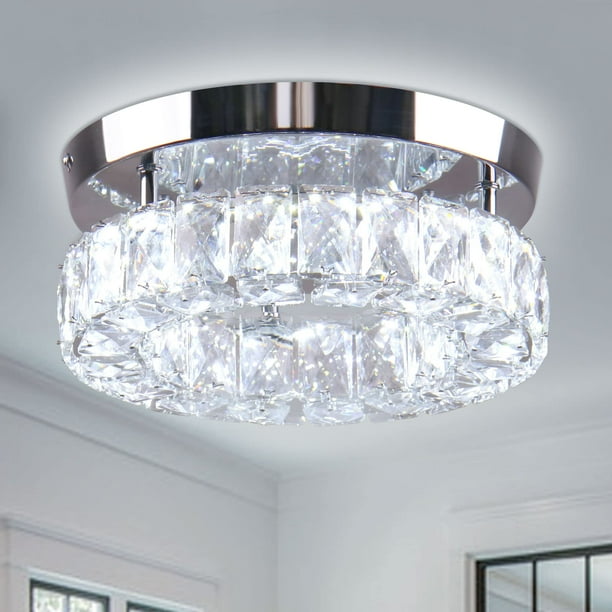 Diisunbihuo 9.8" Crystal Flush Mount Ceiling Light Fixtures LED Round ...