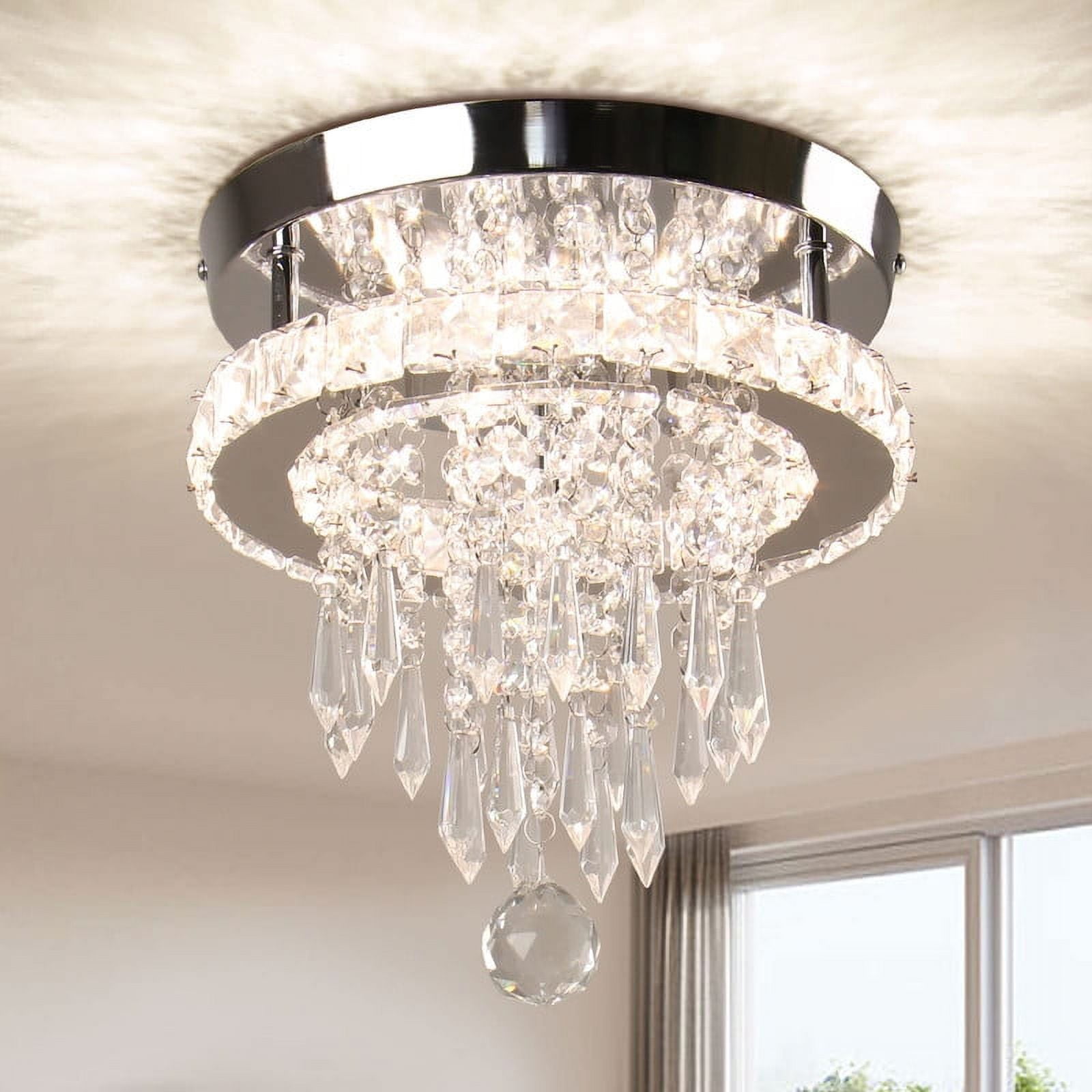 Diisunbihuo 12.8" Modern Crystal LED Polished Hallway Entrance Ceiling ...