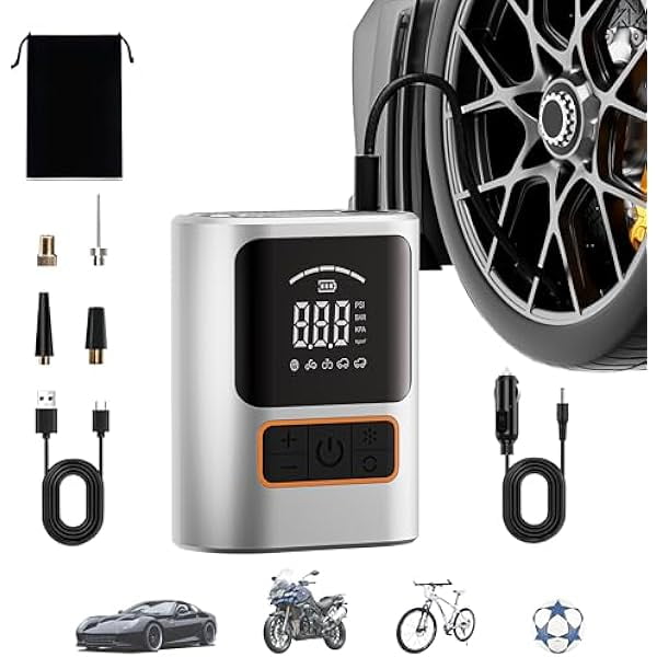 Diivoo Tire Inflator Portable Air Compressor, 150 PSI Max, 19 LPM Fast ...