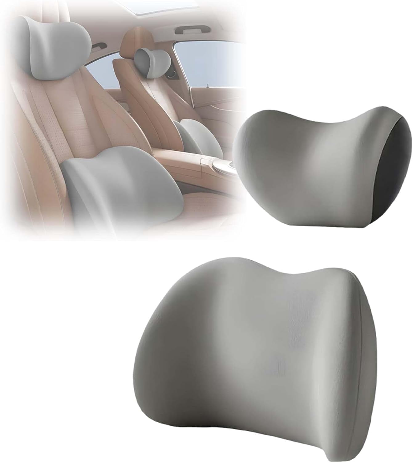Dikaman Headrest and Backseat, Car Headrest & Lumbar Support Cushion ...