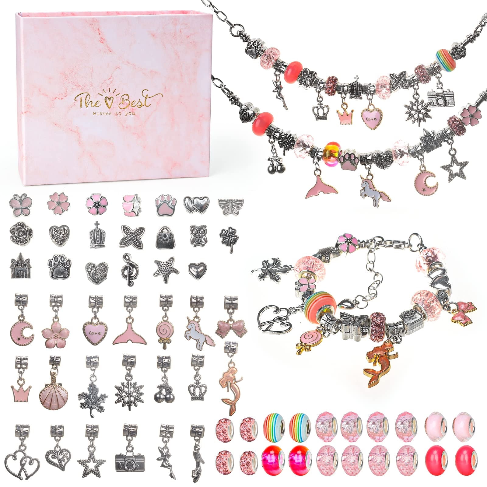 Dikence DIY Charm Bracelet Making Kit, Jewelry Crafts Set for Girls Age ...