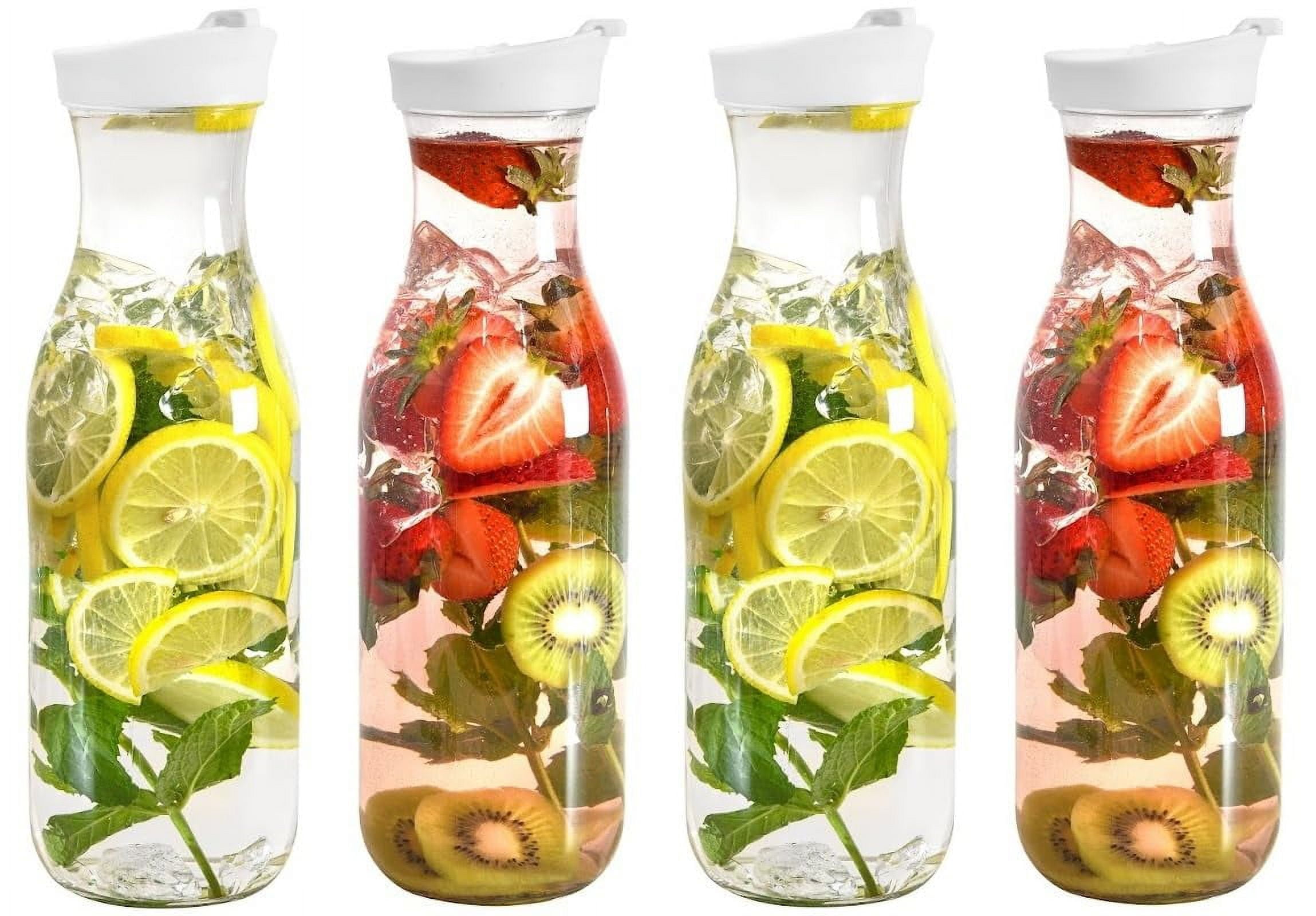 DilaBee Large 50 Oz Round Carafes Pitchers for Drinks, Milk, Smoothie ...