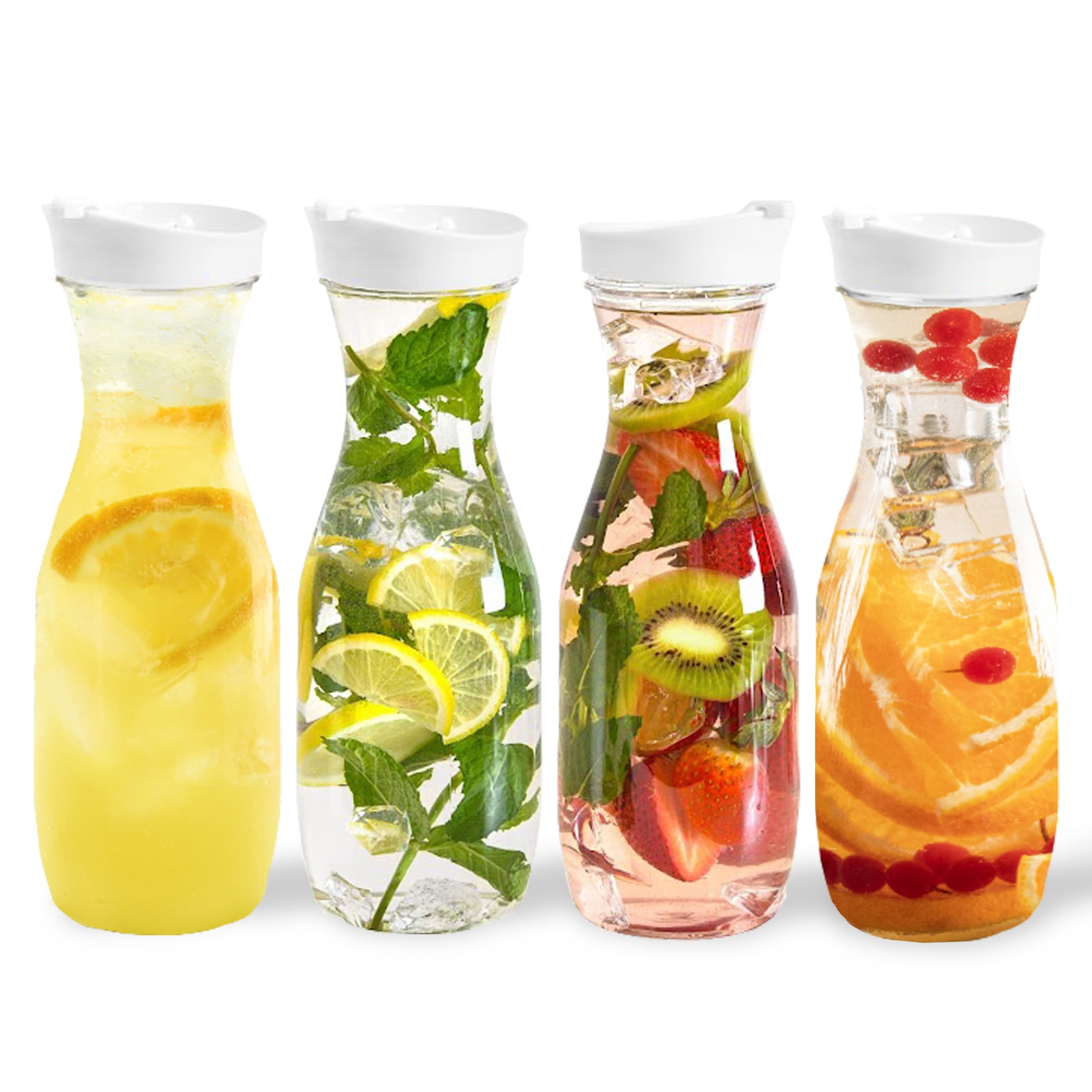 DilaBee Plastic Water Pitcher With Lid Round Carafe Pitchers for drinks ...