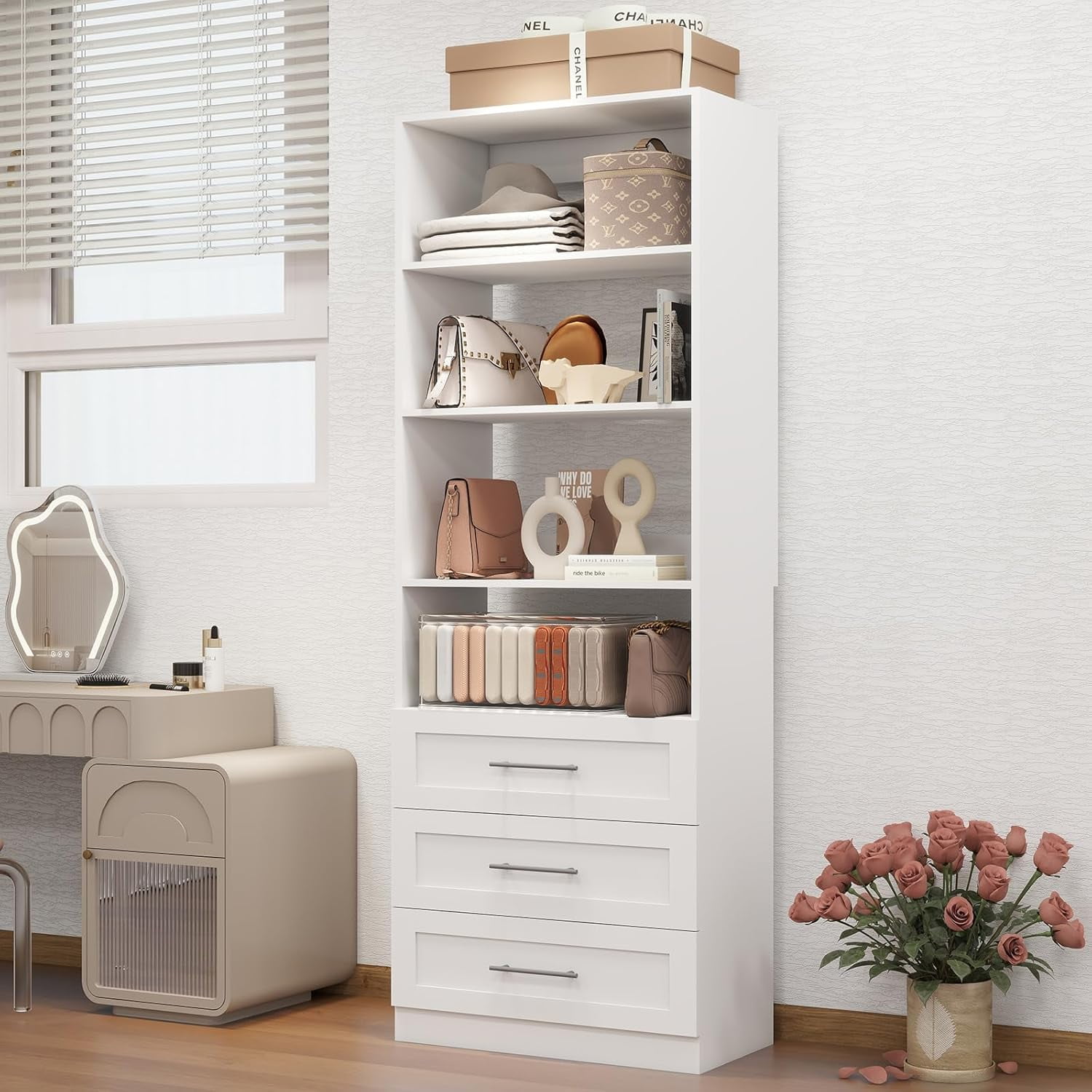 Dilando Closet Organizer System with Drawers Closet Storage System with ...