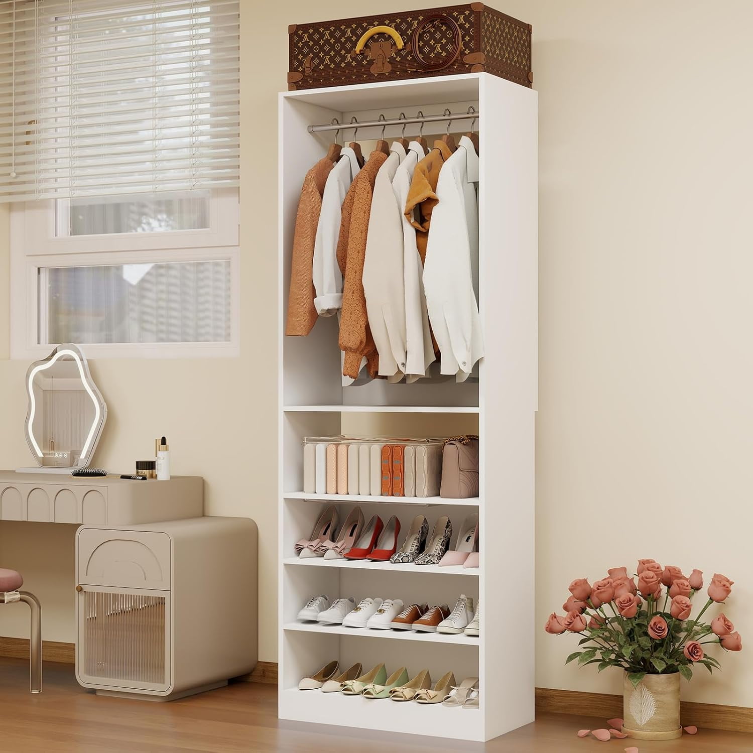 Dilando Closet Shelf System Wood Closet Organizer System Freestanding ...