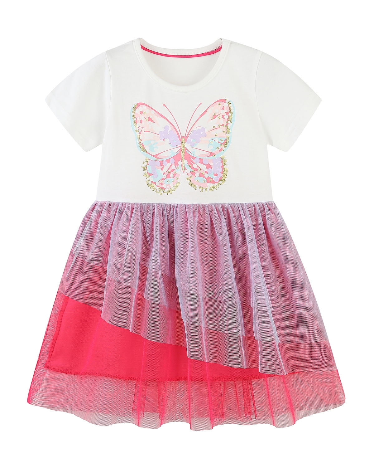 Diliba Toddler Girls Summer Cotton Casual Cartoon Print Short Sleeve ...