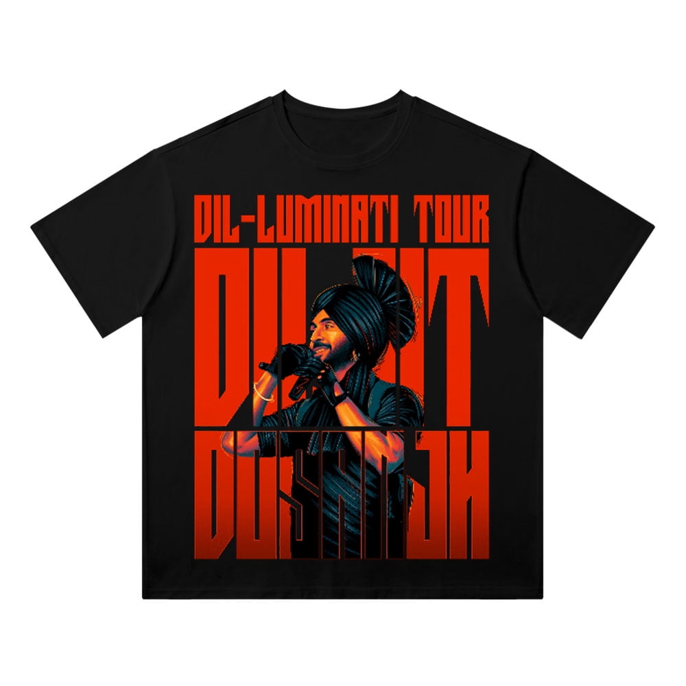 Diljit Dosanjh Dil Luminati Tour 2024 Cotton T Shirt Hip Hop Short
