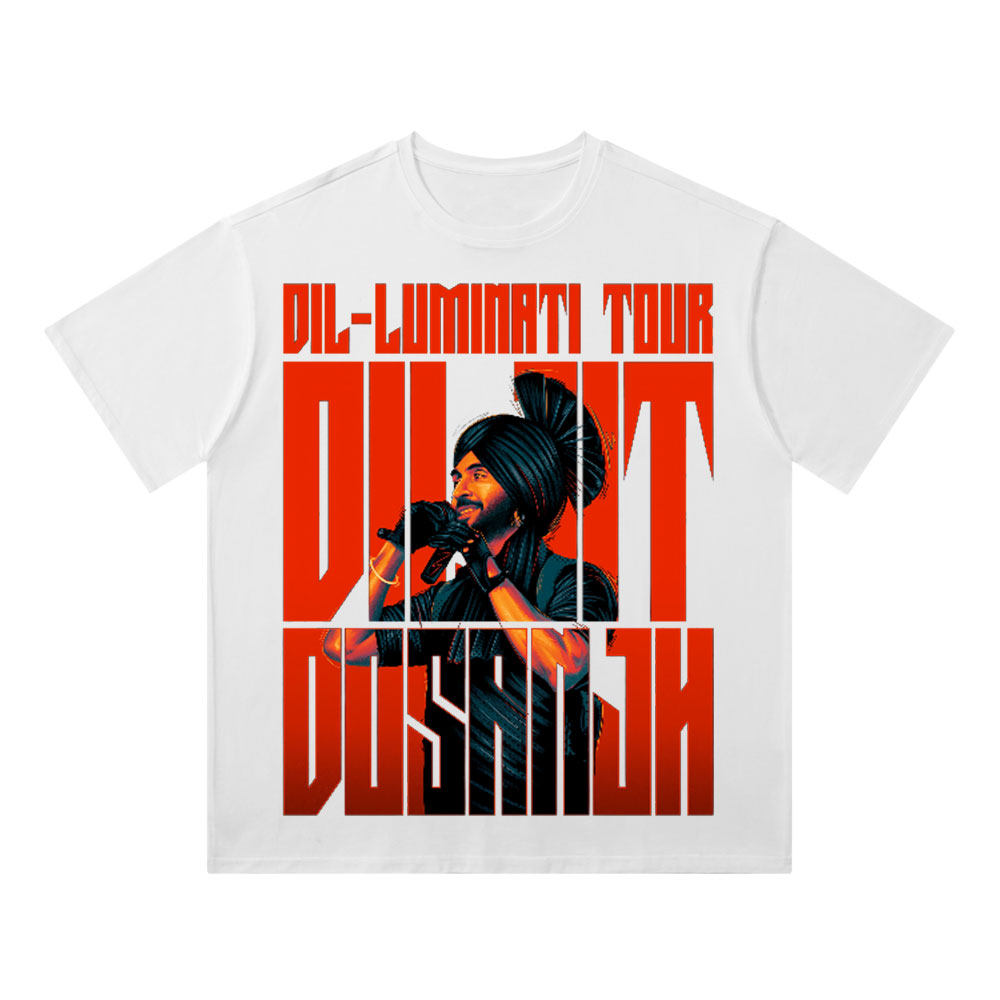Diljit Dosanjh Dil-Luminati Tour 2024 Cotton T-shirt Hip Hop Short ...