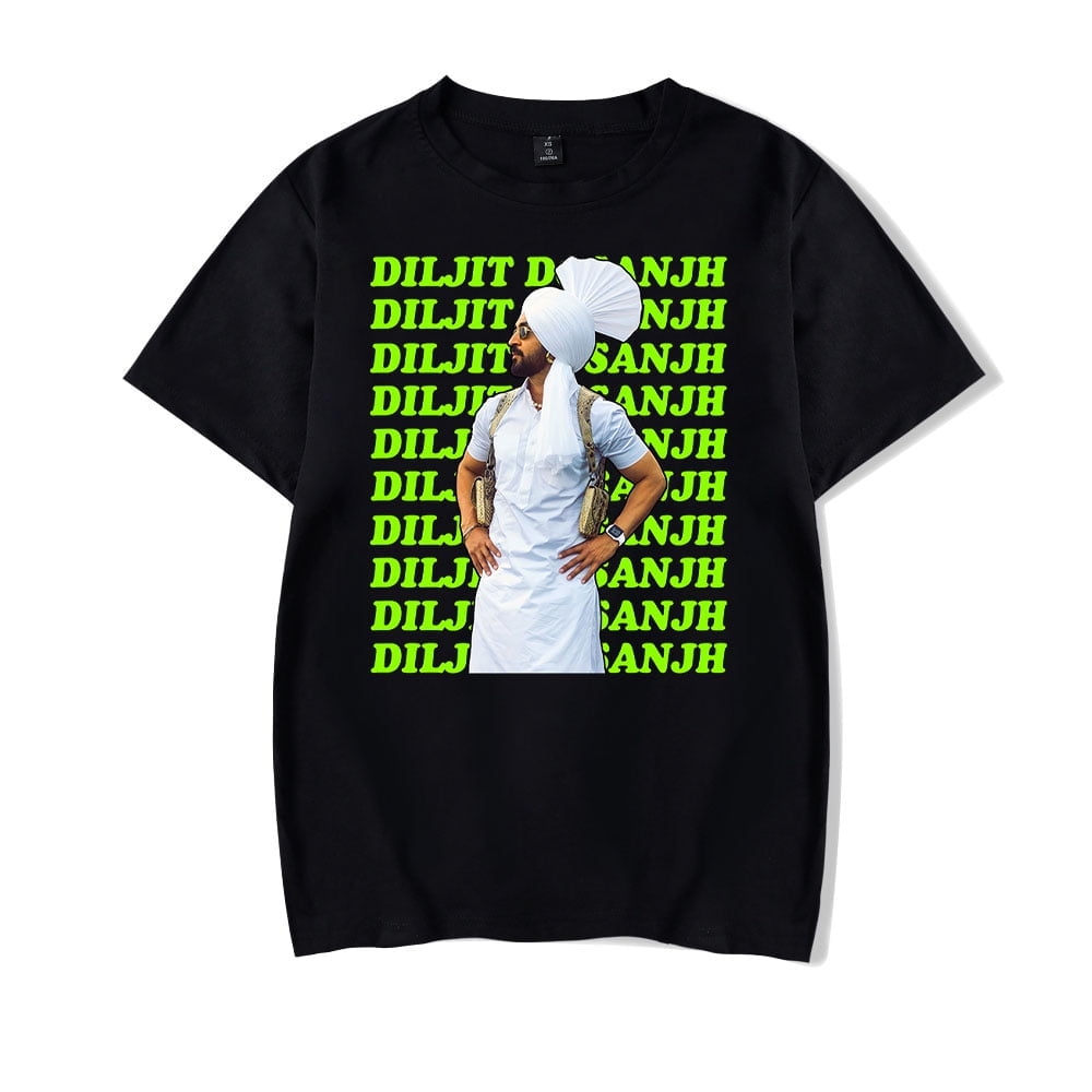 Diljit Dosanjh Logo T-shirt Short Sleeves Men And Women Summer Casual ...