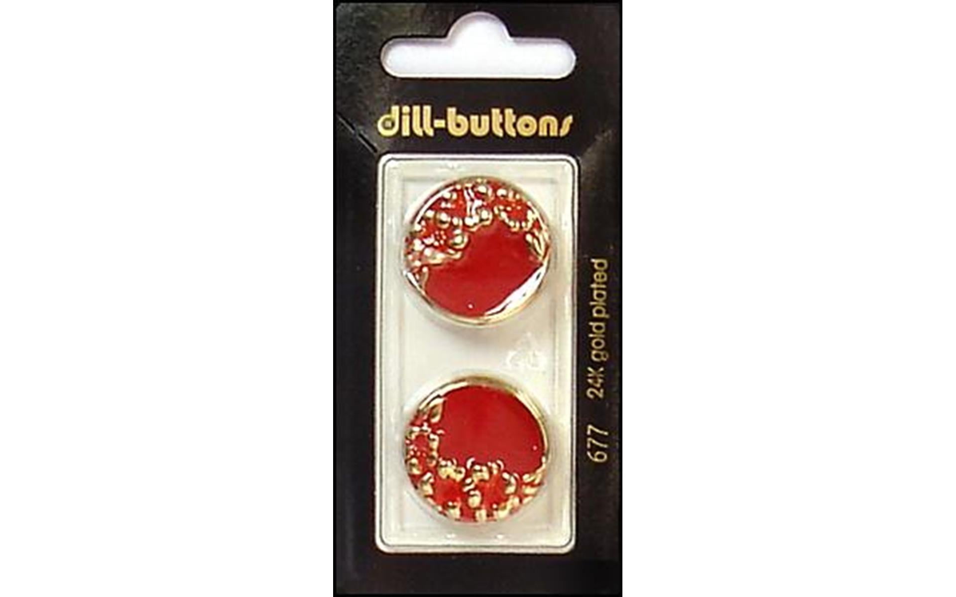 Dill Buttons 23mm 2pc Shank Red/Gold - Walmart.com