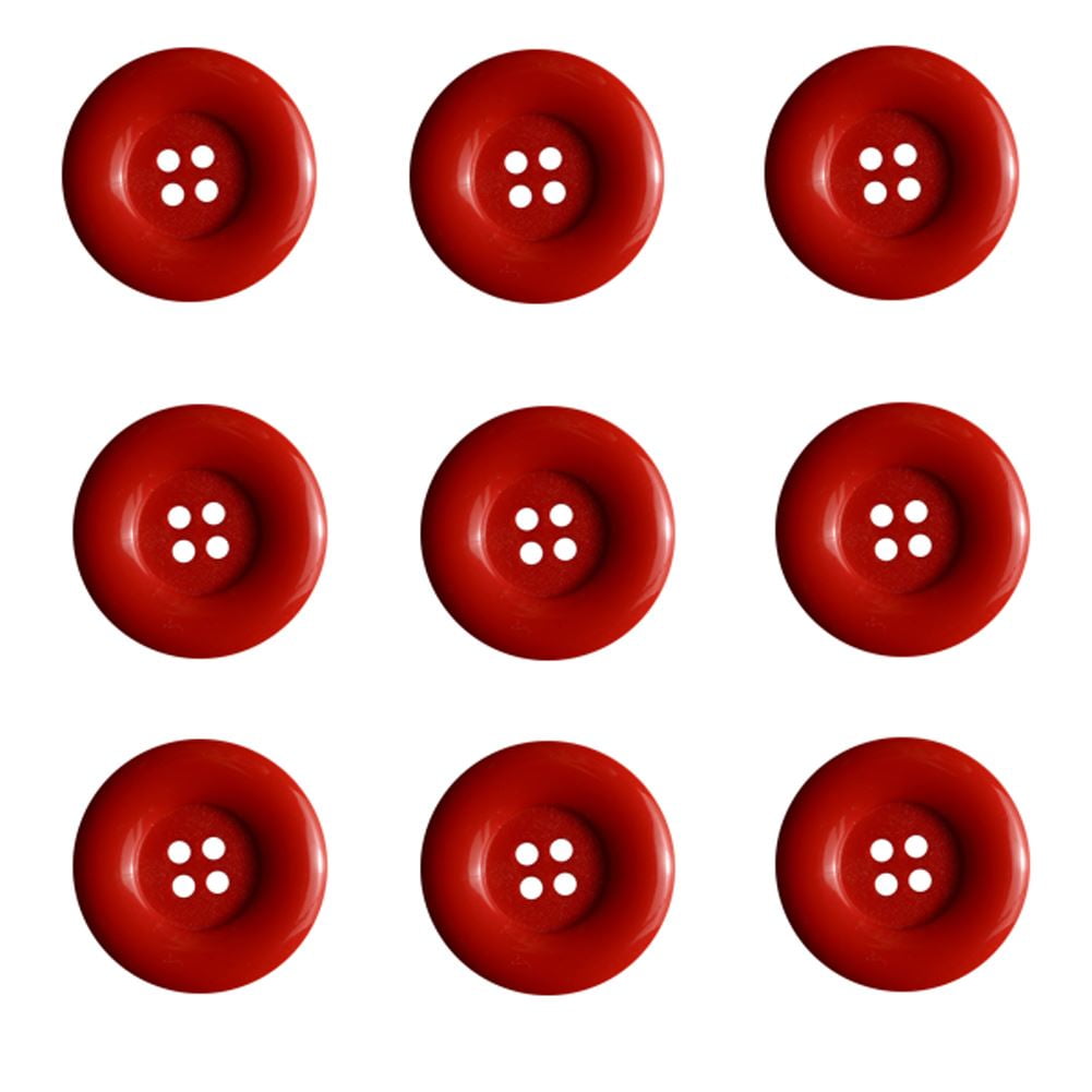 Dill Buttons 4 Hole 1.5 " Medium Button - Red (20/Pack) - Walmart.com