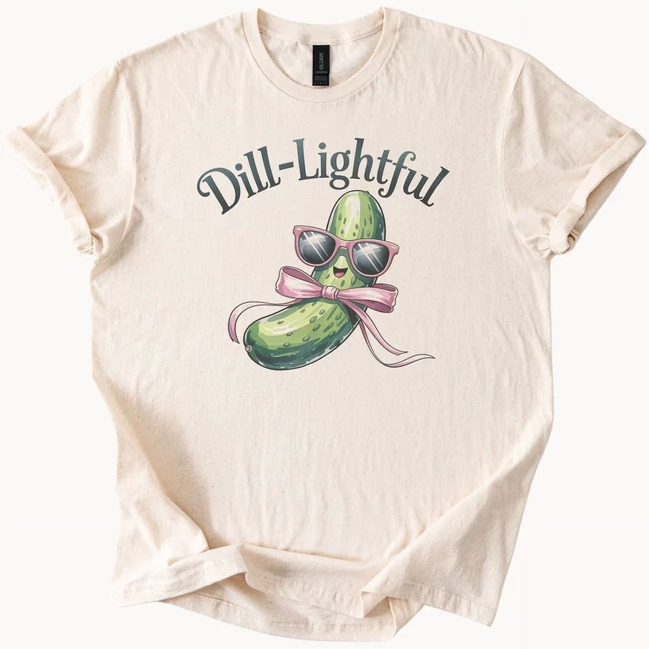 Dill Lightful Pickle Tee Funny Food Pun Shirt Cute Graphic Top ...