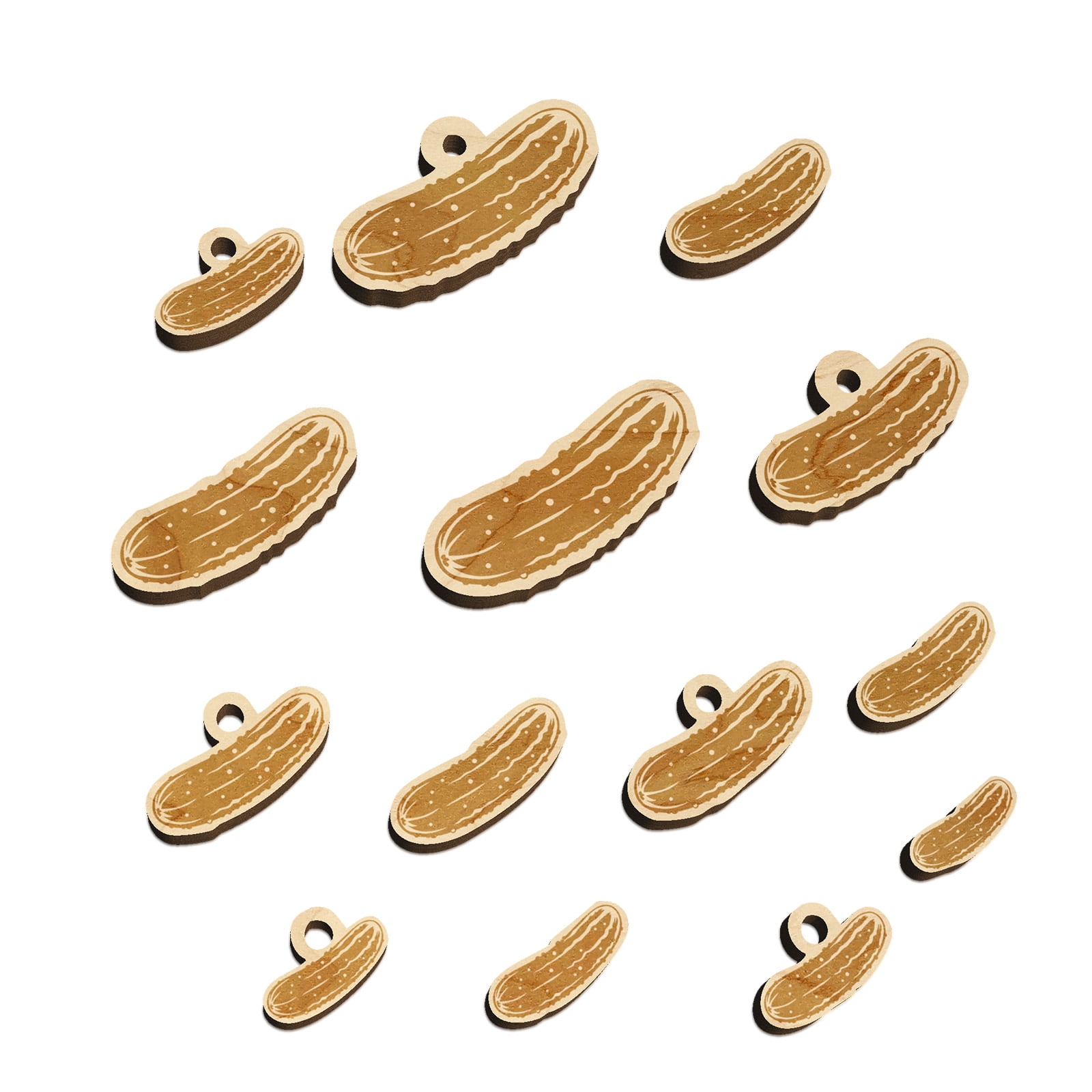 Dill Pickle Cucumber Wood Mini Charms Shapes DIY Craft Jewelry - With ...