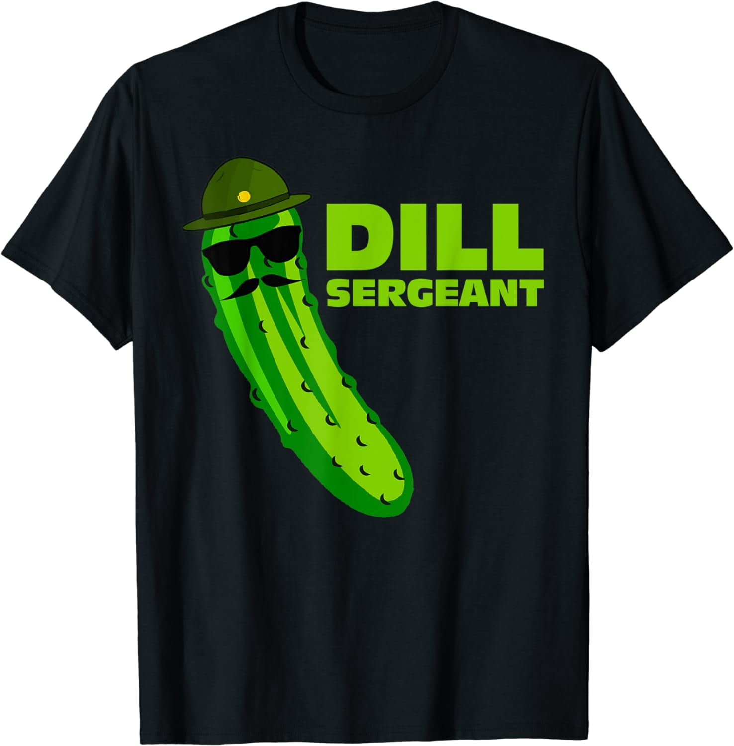 Dill Sergeant Pickle Cucumber Vegan Novelty T-Shirt - Walmart.com