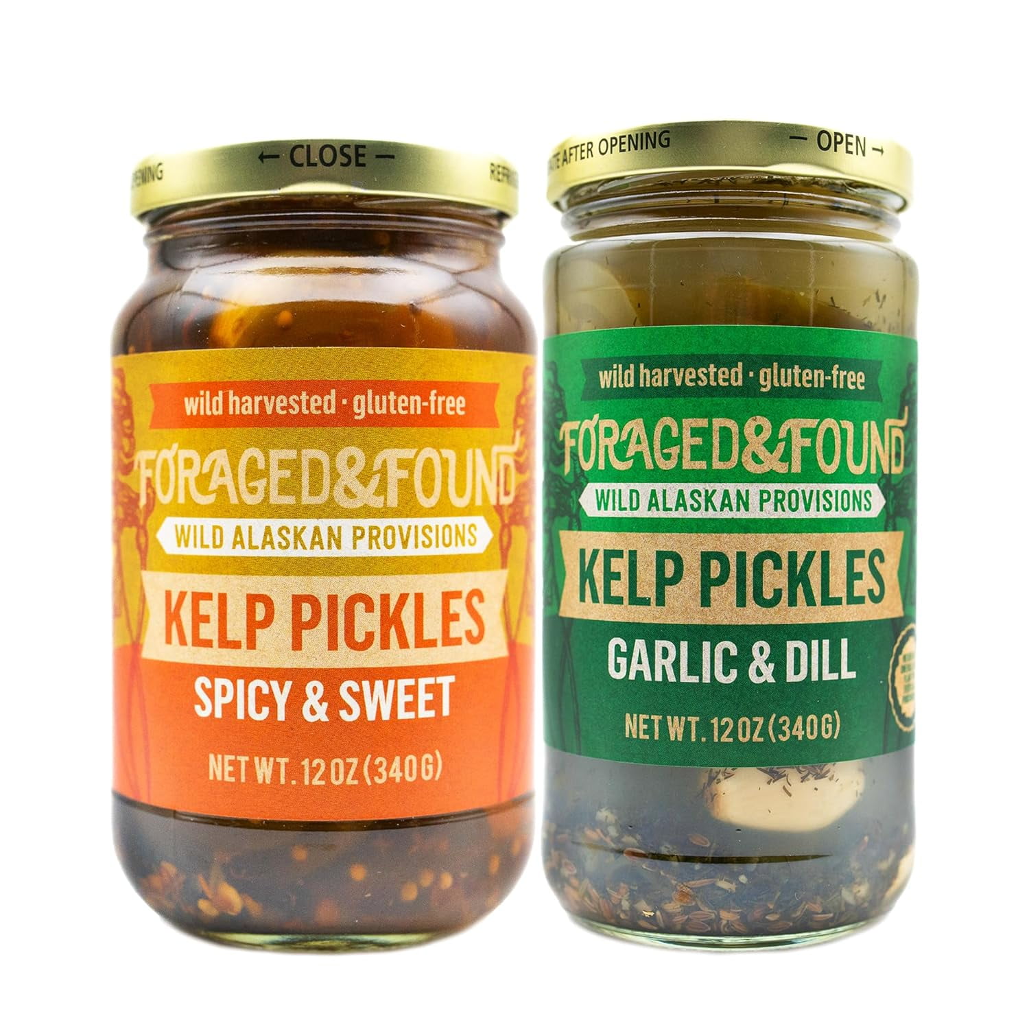 Dill & Spicy Pickled Kelp, 12 oz., Mixed 2 Pack, Flavored Pickle Slices ...