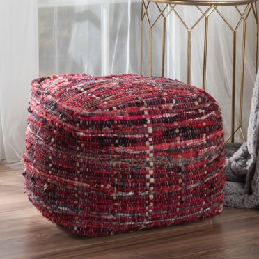 Signature Design by Ashley Contemporary Absalom Pouf Denim - Walmart.com