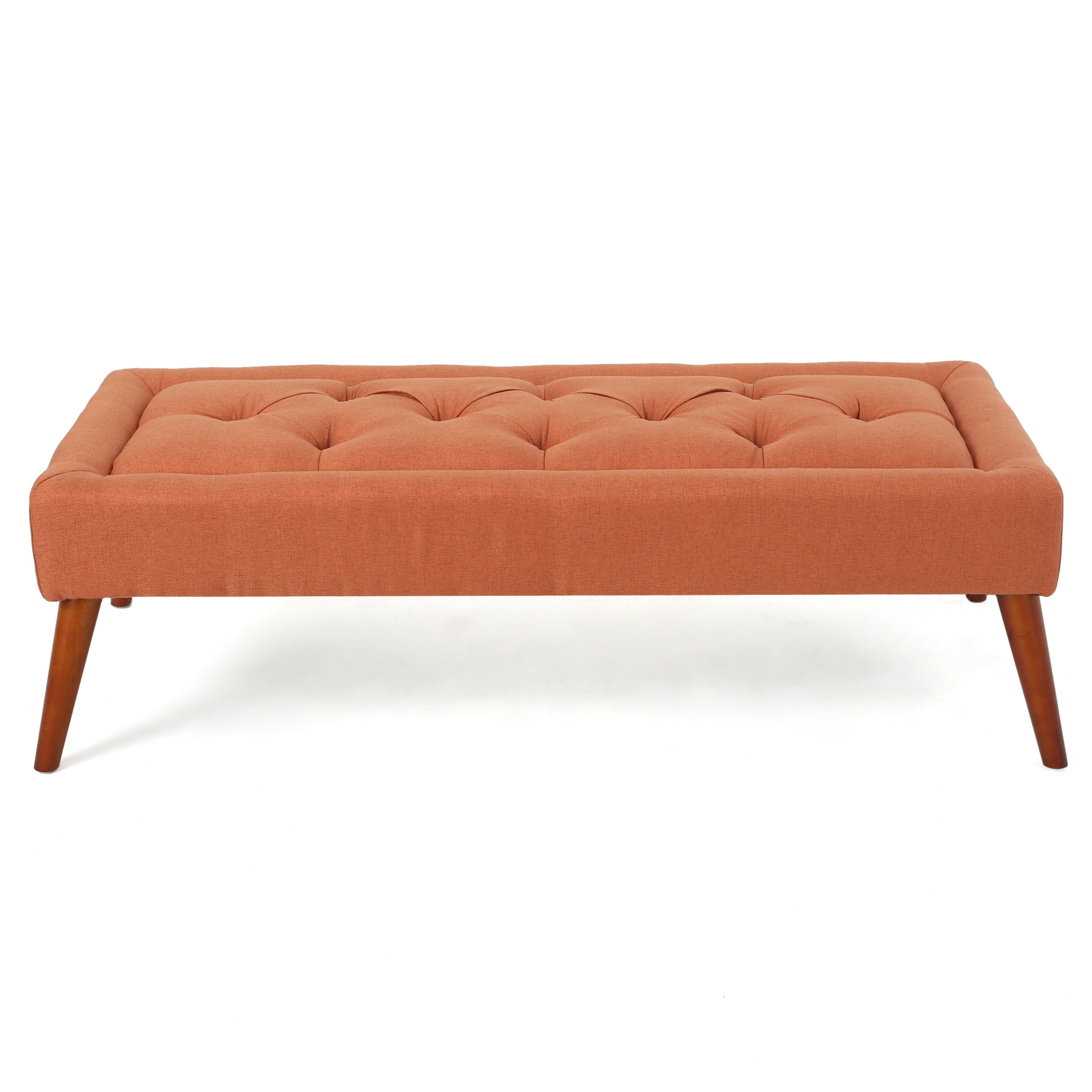 Dillon Fabric Tuft Top Ottoman, Orange - Walmart.com