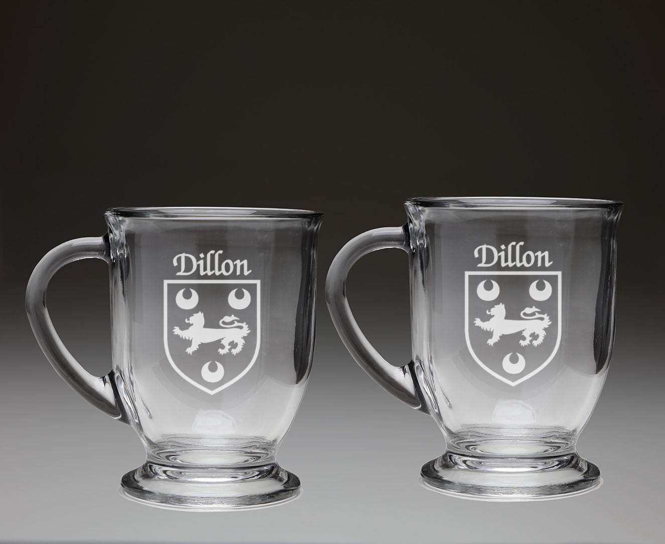 Dillon Irish Coat of Arms Glass Coffee Mugs - Set of 2 - Walmart.com