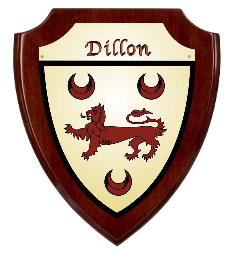 Dillon Irish Coat of Arms Shield Plaque - Rosewood Finish - Walmart.com
