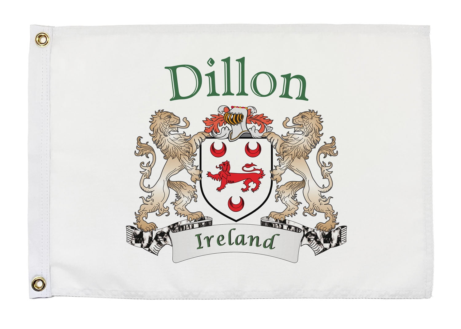 Dillon Irish Coat of Arms Small White Flag - 16"x10.5" inches - Walmart.com