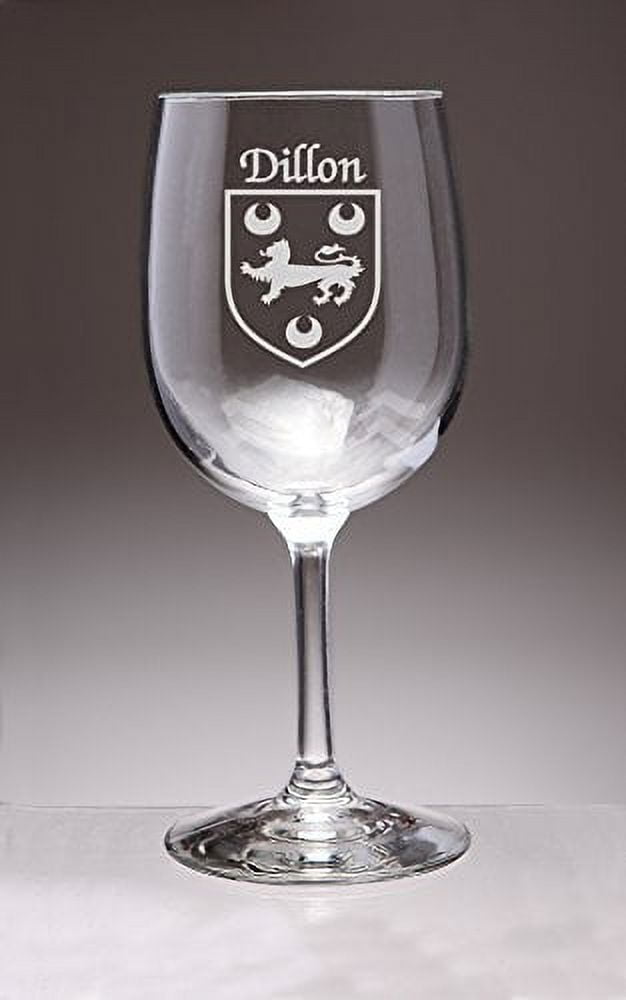Dillon Irish Coat of Arms Wine Glasses - Set of 4 (Sand Etched ...