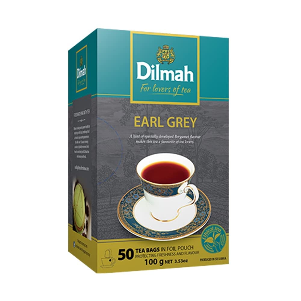 Dilmah Earl Grey Ceylon Tea - 50 Tea Bags 100g - Walmart.com