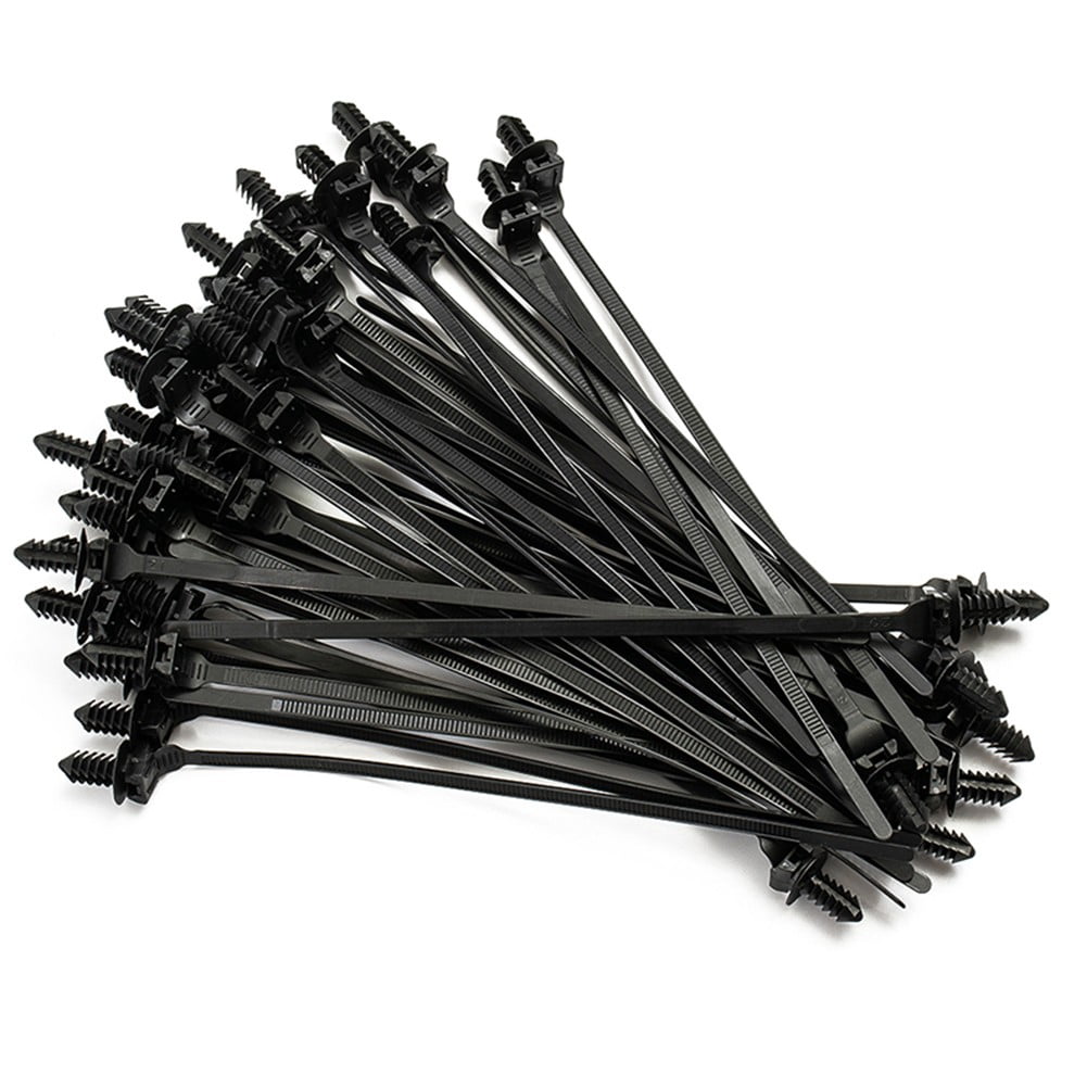 Diluopei 100X Nylon Push Clips Wire Tie Released Zip Straps Pipe Cable ...