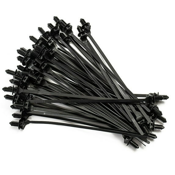 Diluopei 100X Nylon Push Clips Wire Tie Released Zip Straps Pipe Cable ...