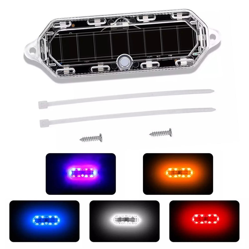 Diluopei 2X Solar Power Mortorcycle Car Led Flashing Tail Light Anti ...