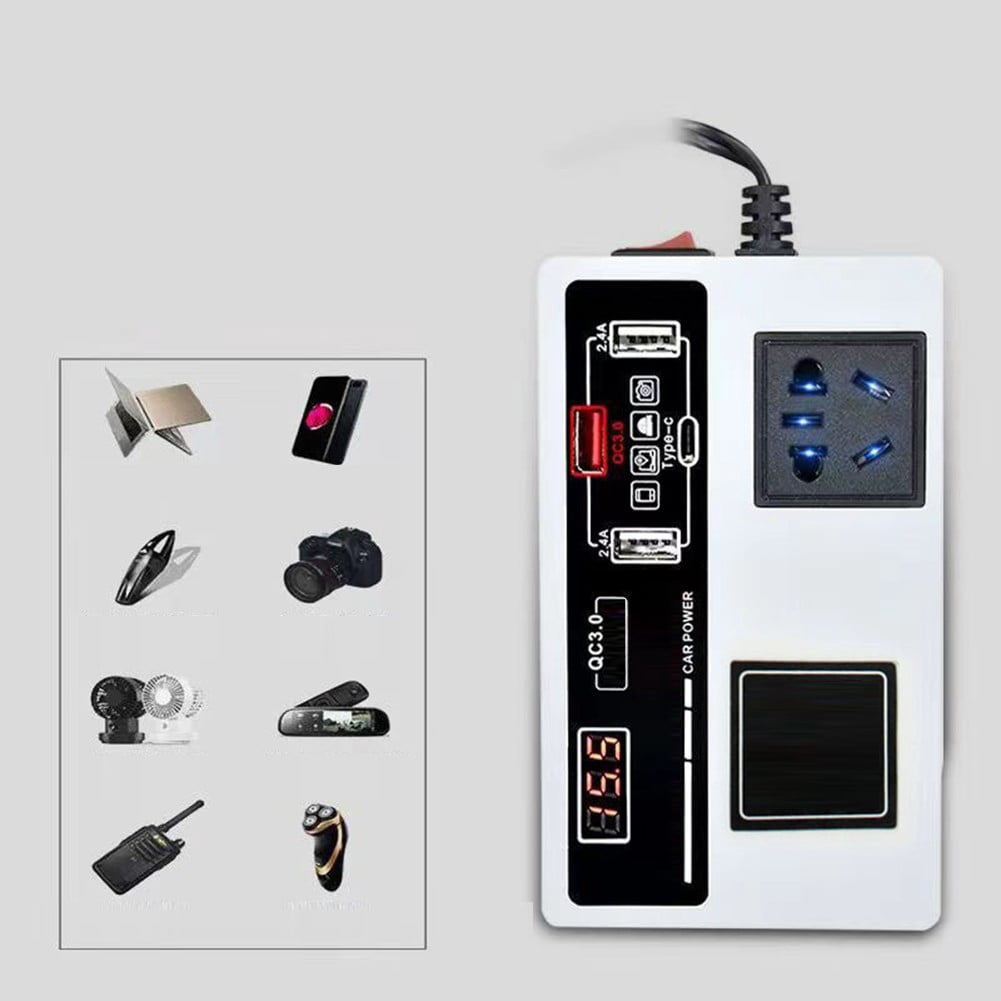 Diluopei 3Usb+Type-C Chargers 200W Power Adapter Dc 12V/24V To Dc 110V ...