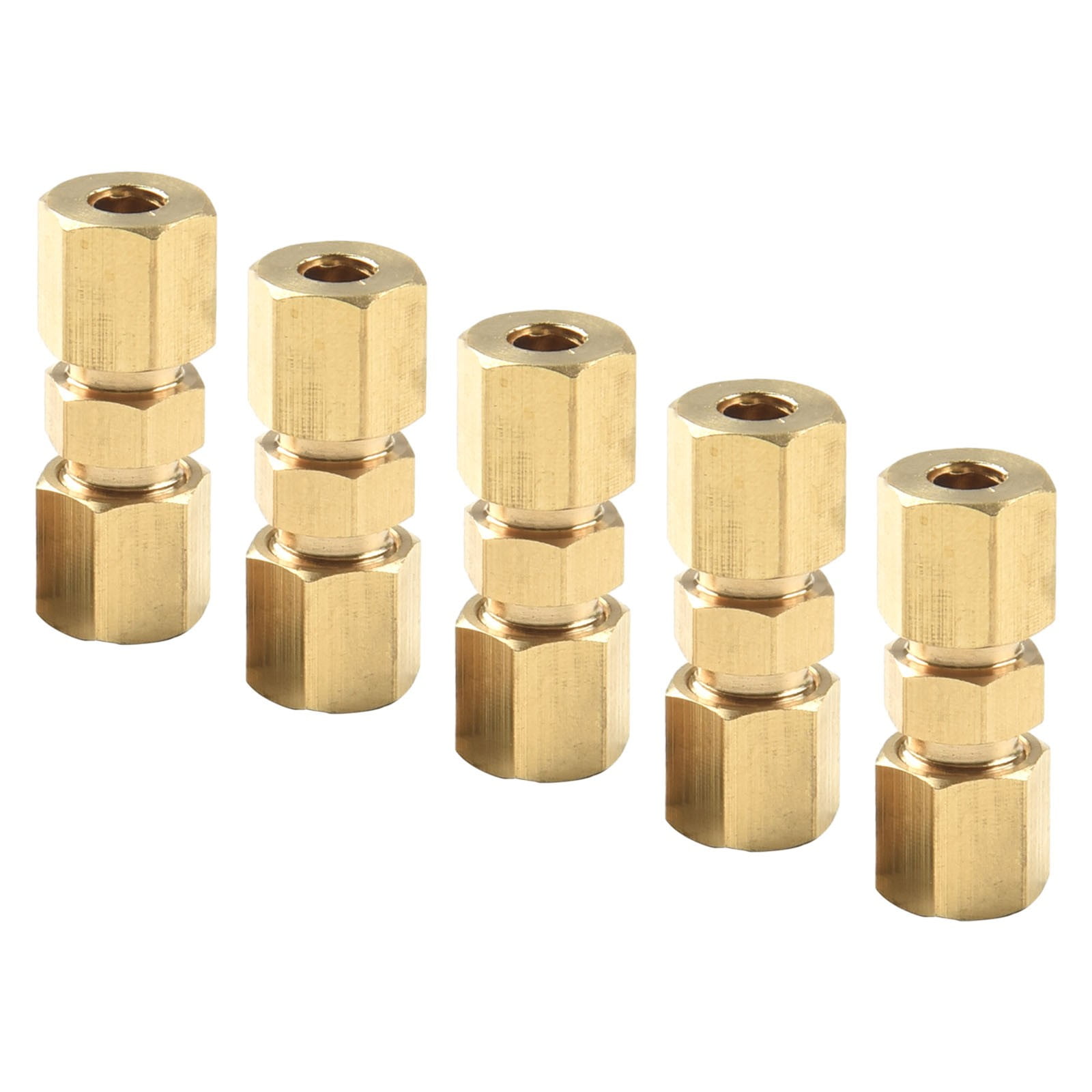 Diluopei 5Pcs Brass Compression Fittings Connector 3/16" Od Hydraulic ...