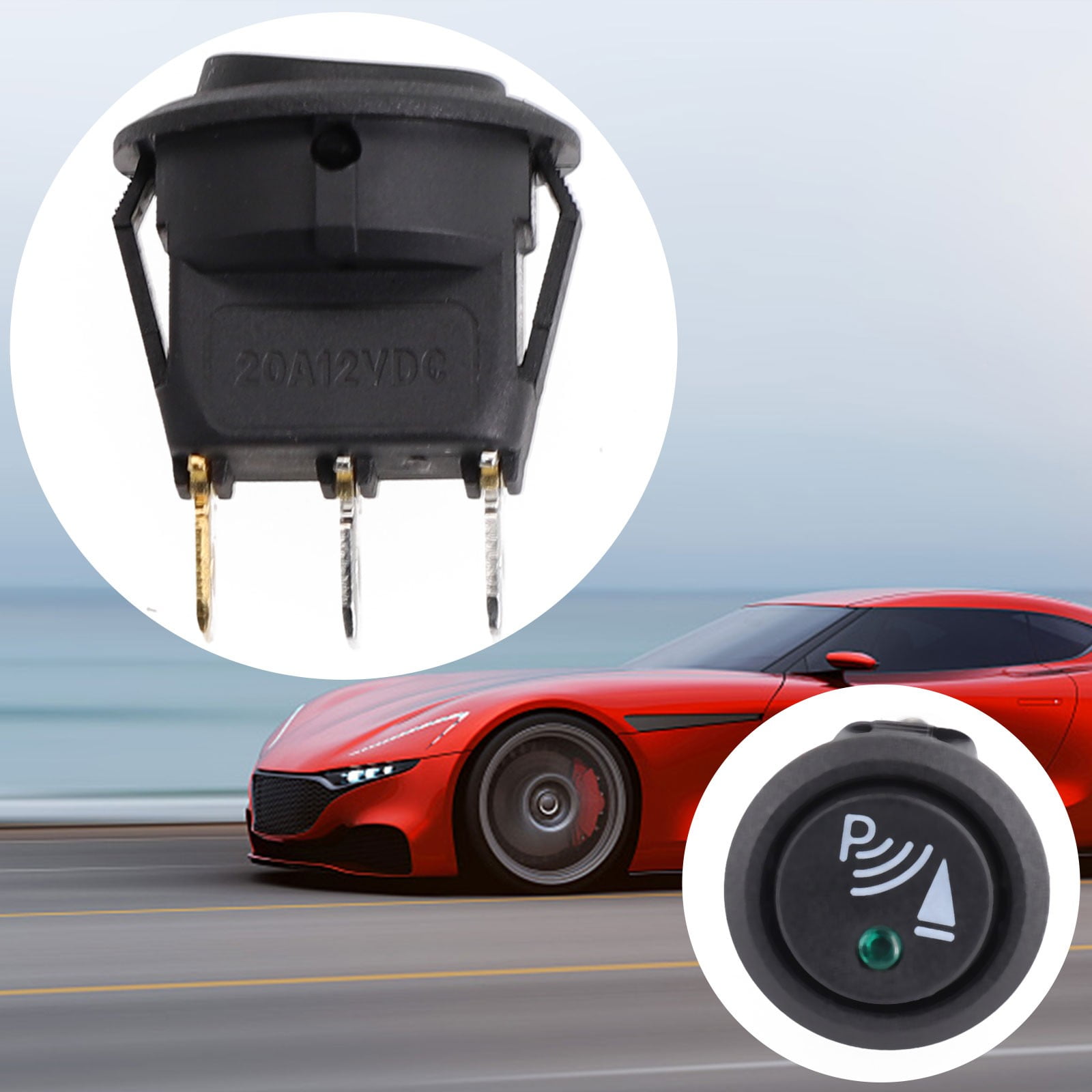 Diluopei Car 3 Pin Rocker/Parking Off Switch Front Rear Walking Sensor ...