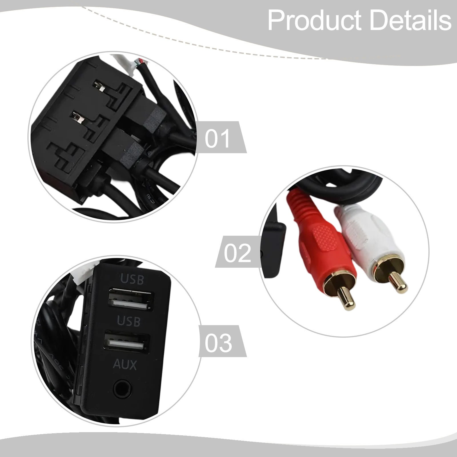 Diluopei Car Dash Mount Dual Usb+Aux Port Panel Interface Extension ...