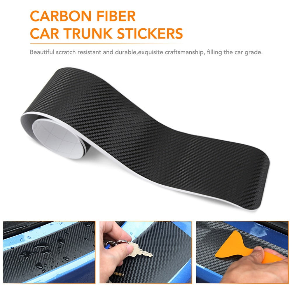 Diluopei Car Rear Bumper Trunk Protector Trim Sticker Carbon Fiber 90Cm ...
