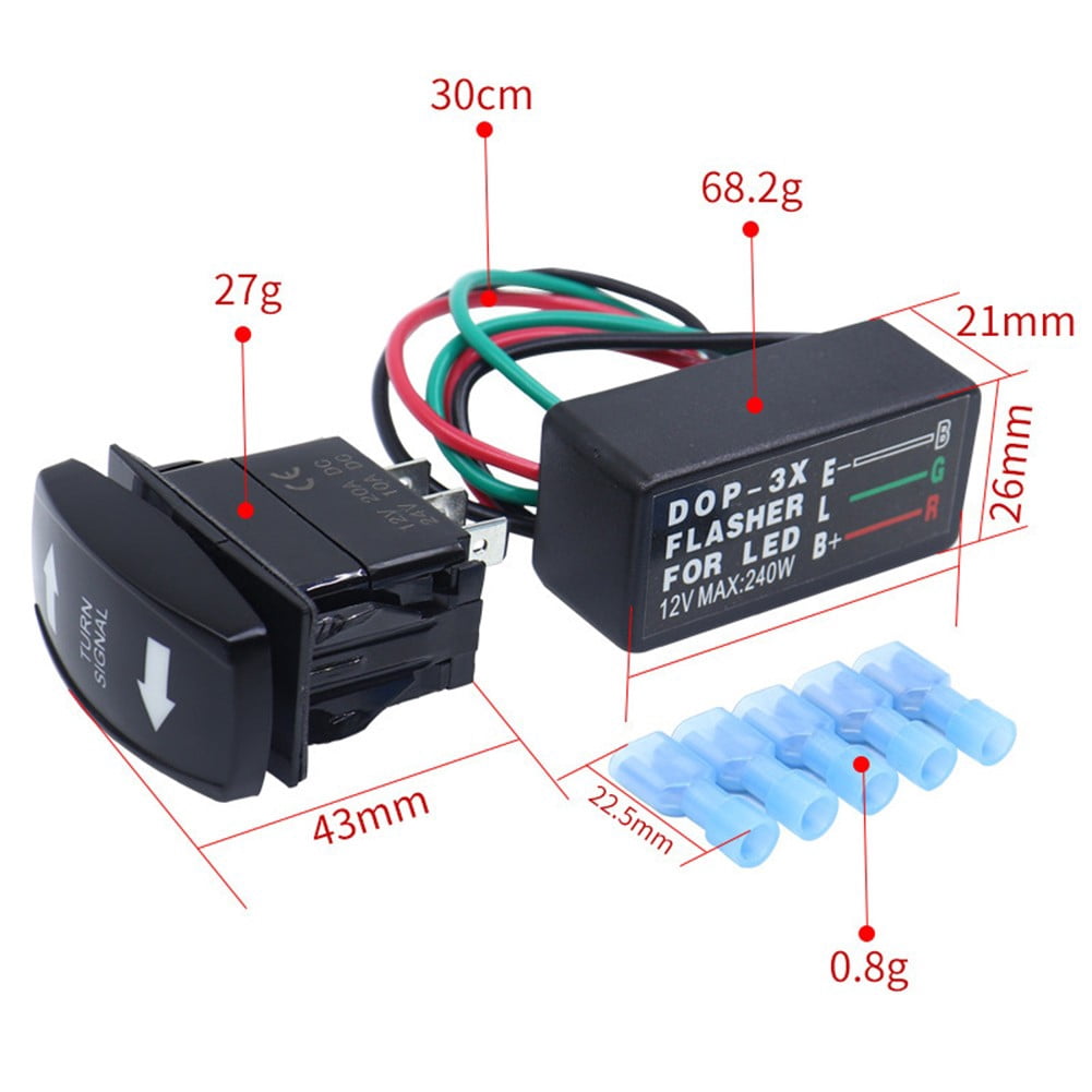 Diluopei For Atv Utv Car Motorcycle Turn Signal Kit Rocker Switch ...