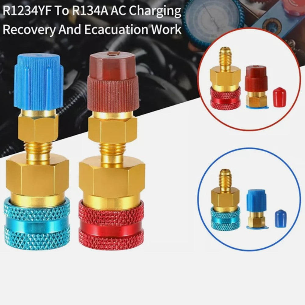 Diluopei R1234Yf To For R134A Adapter Kit Quick Couplers High/Low Side Conversion For Car A/C ...