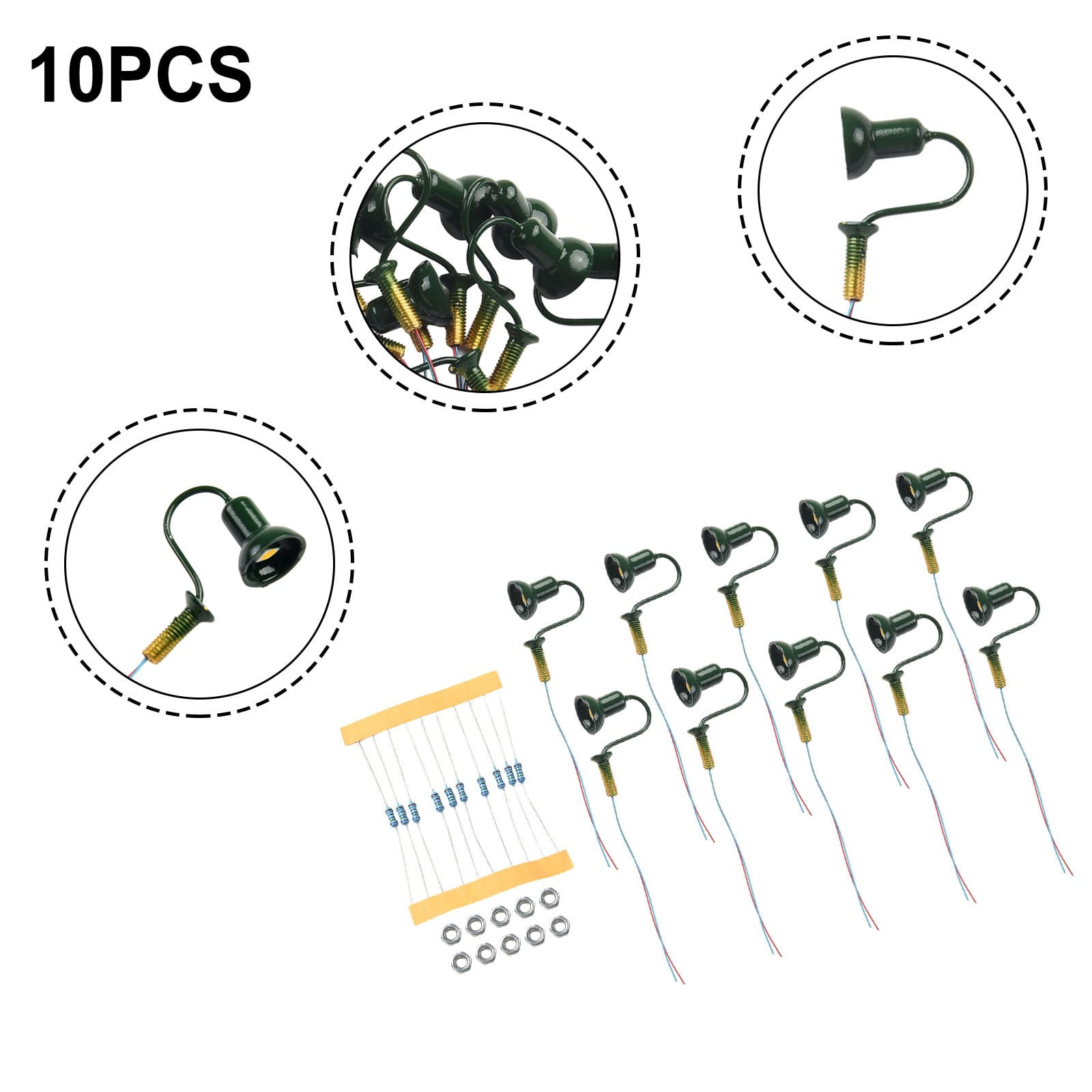 Diluopel 10 X Oo / Ho Scale Street Bracket Light Model Wall Lamp Posts ...