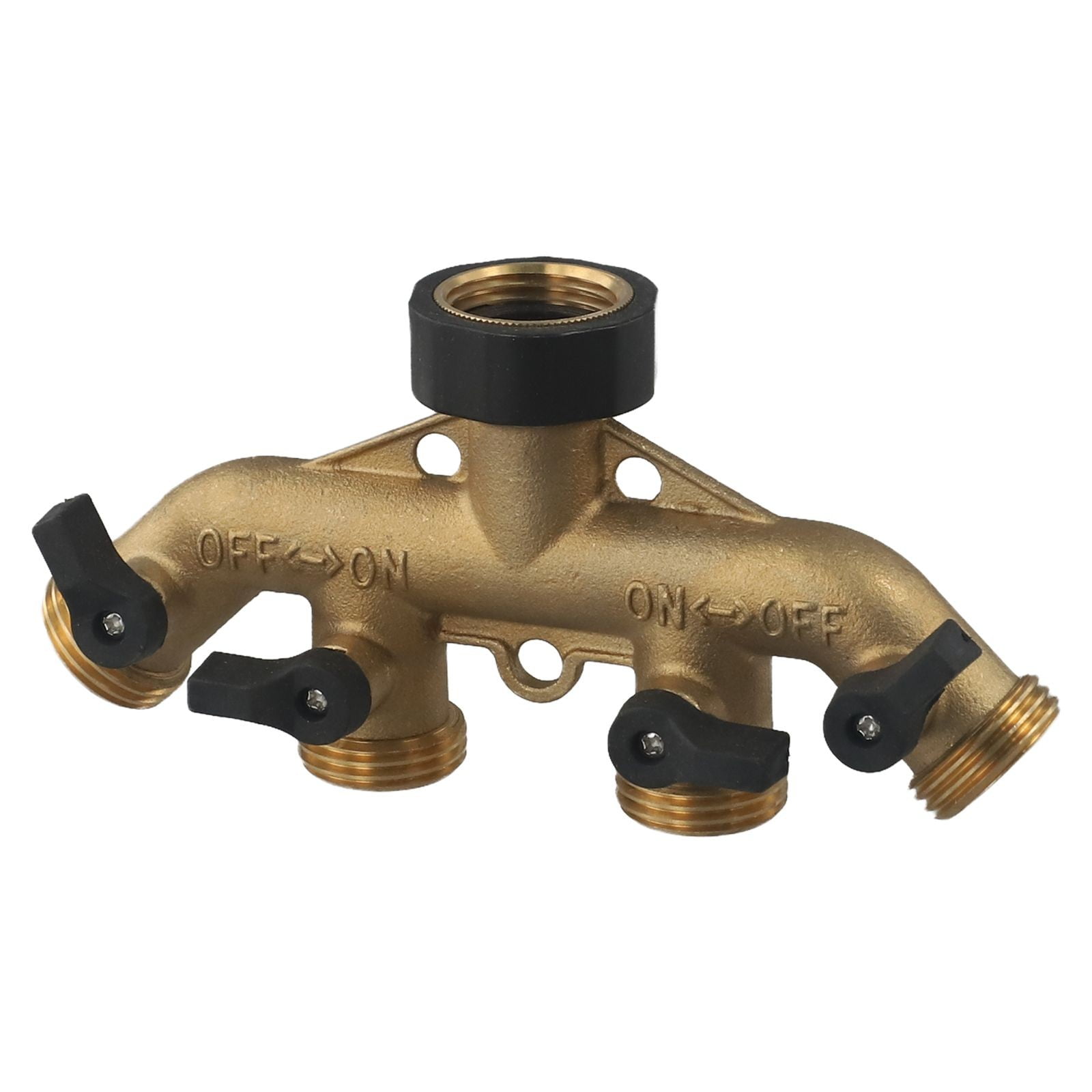 Diluopel 4 Way Brass Hose Splitter Spigot Faucet Outdoor Gardening 3 ...